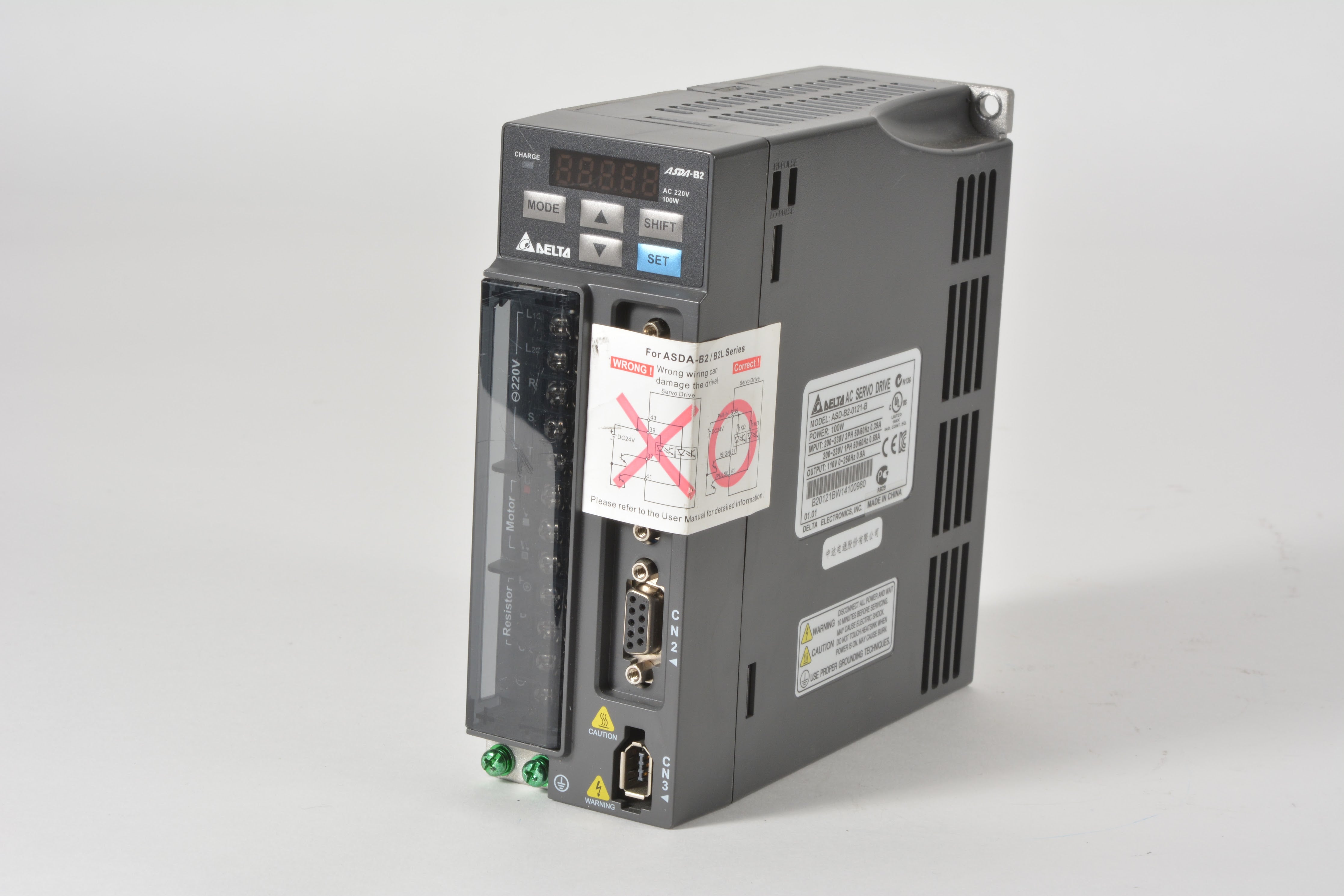 Delta ASD-B2-0121-B AC 220V 100W Servo Drive – NTC Tech