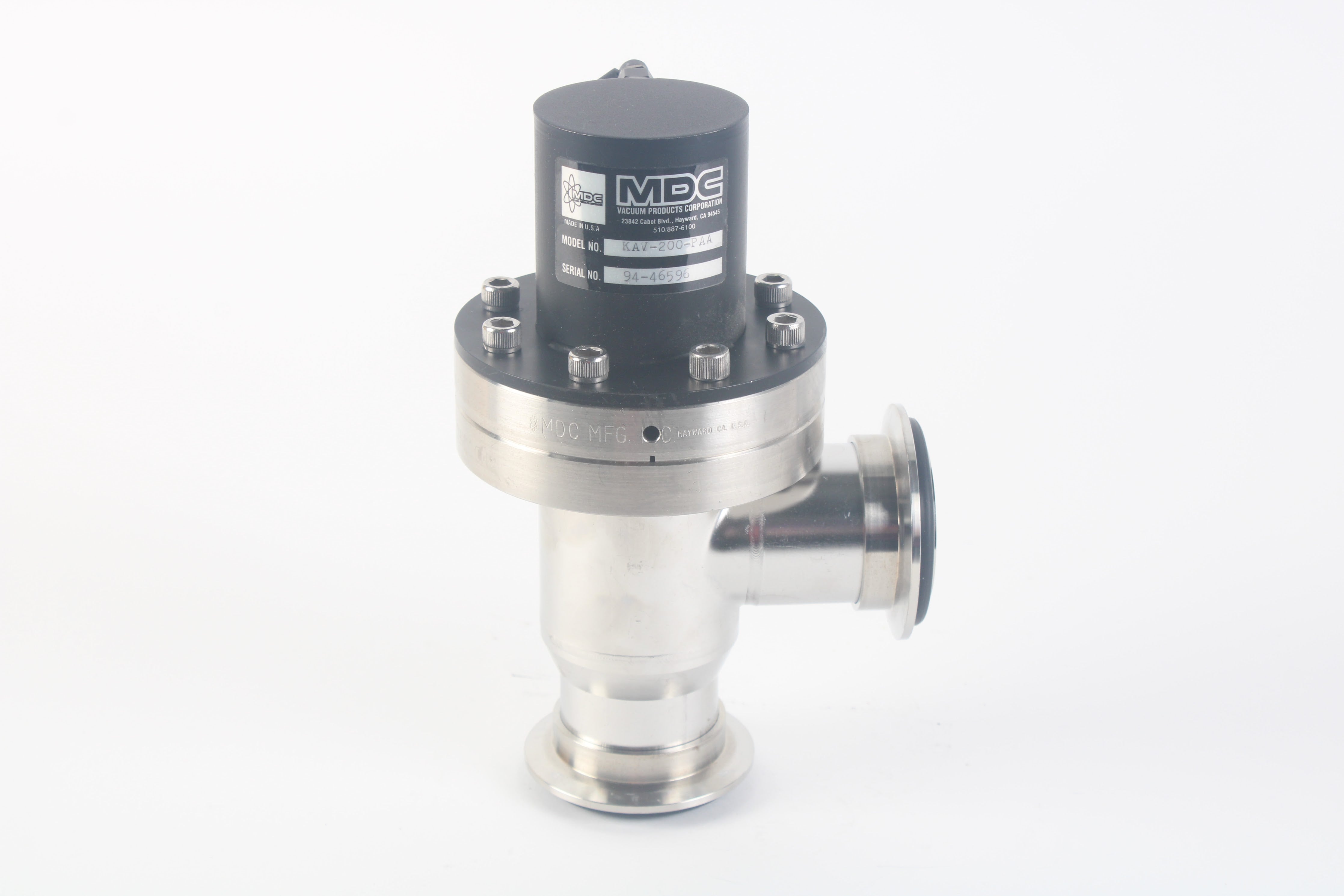 MDC KAV-200-PAA Angle Vacuum Valve – NTC Tech