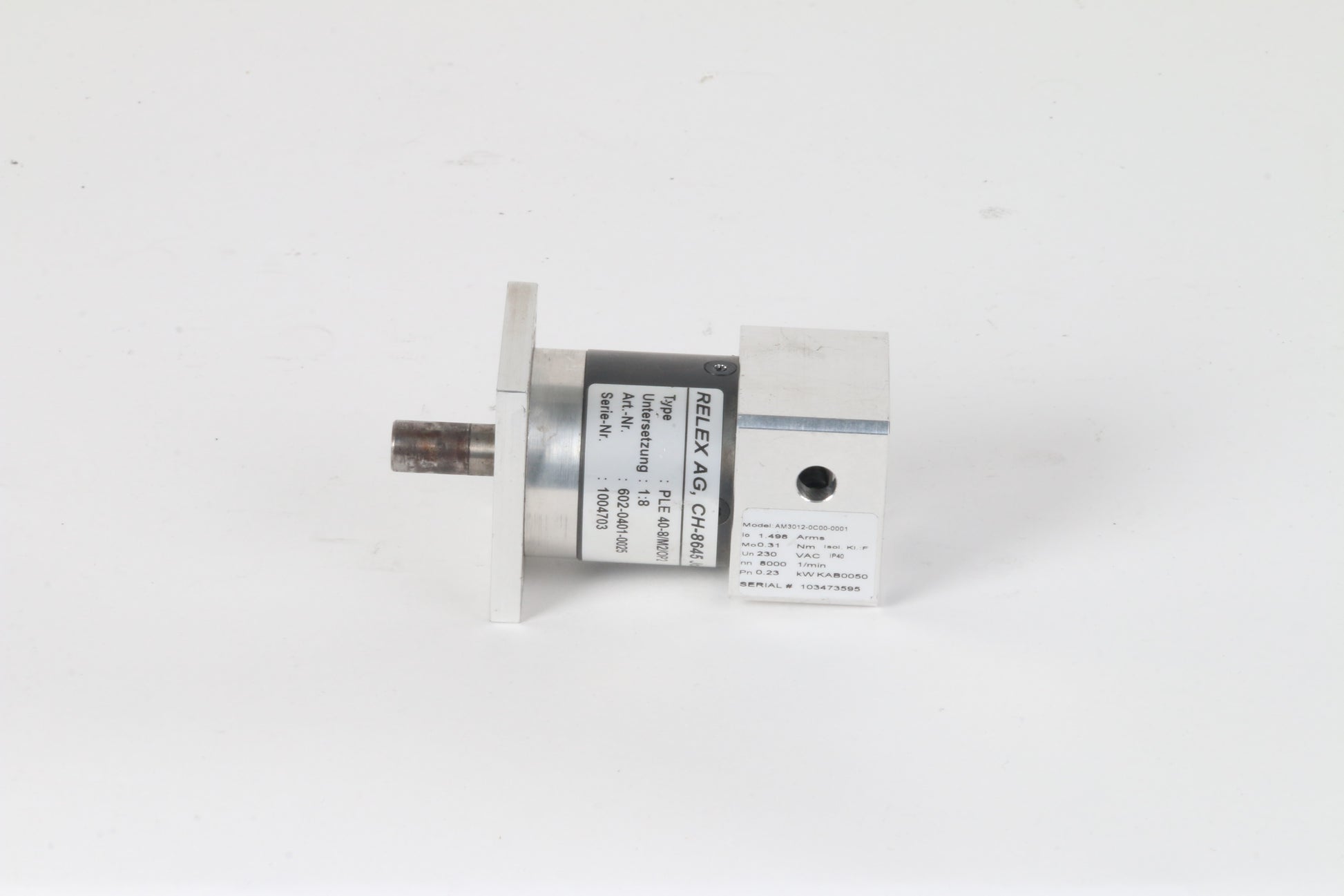 Reflex AG CH-8645 Jona Gear Reducer Gear Ratio 1:8 Variable Speed Ship ...