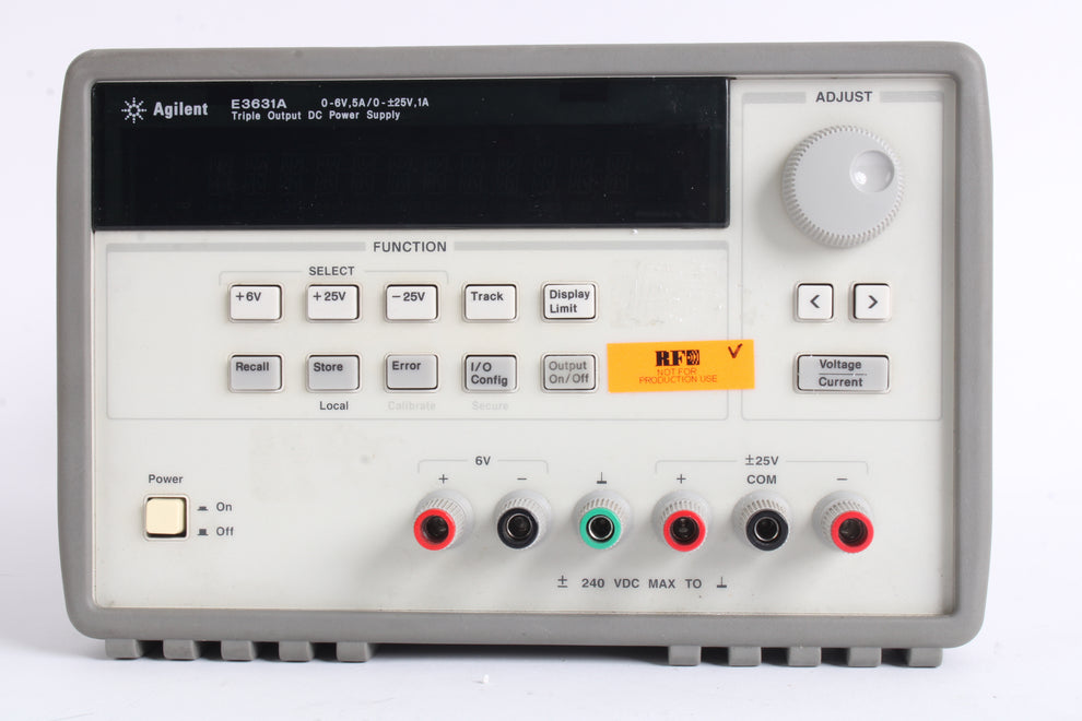 Agilent E3631A 0-6V,5A/0-+/-25V 1A Triple Output DC Power Supply – NTC Tech