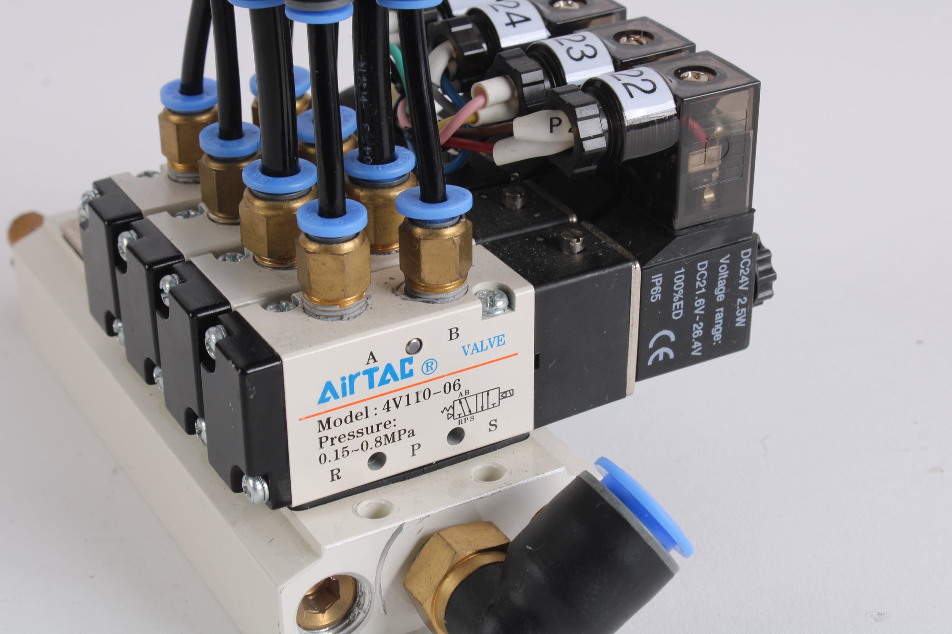 Airtac 4x: 4V110-06 Solenoid Air Valve W/ Extended Manifold – NTC Tech