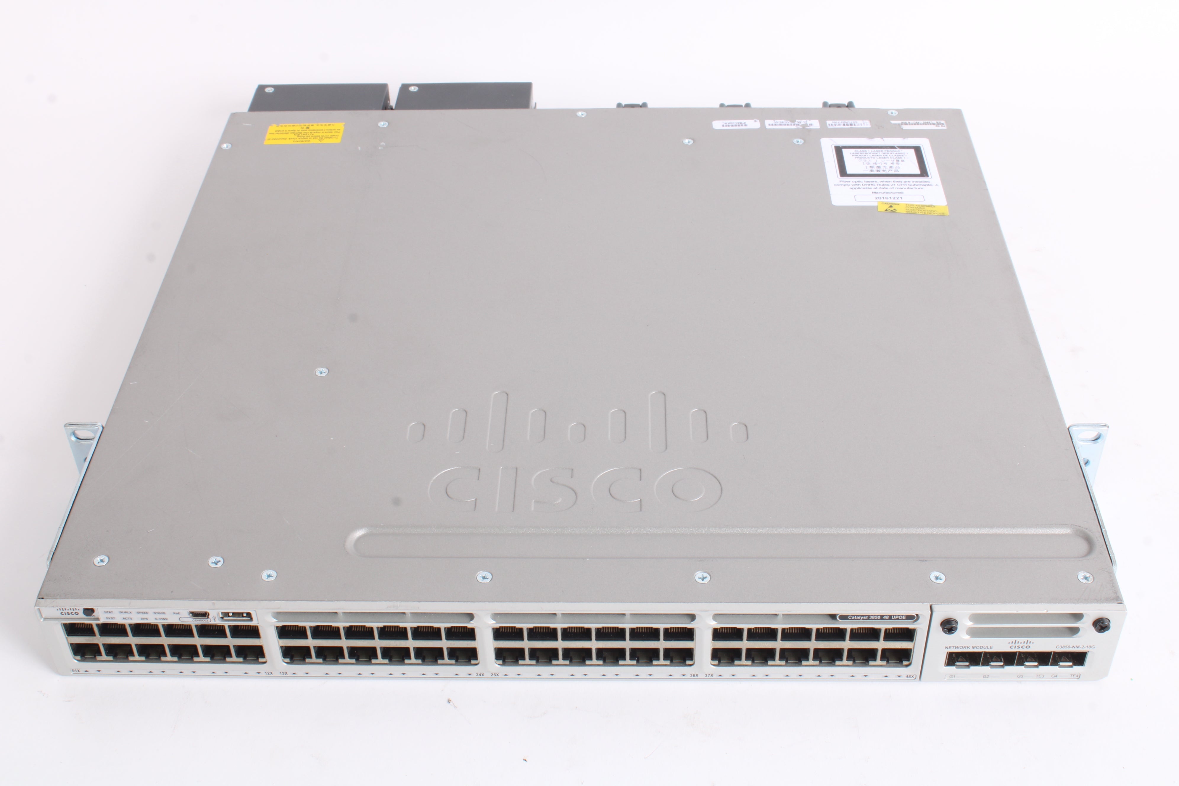 Cisco Catalyst 3850 WS-C3850-48U 48 Port Switch 2x: 1100WAC & C3850-NM ...