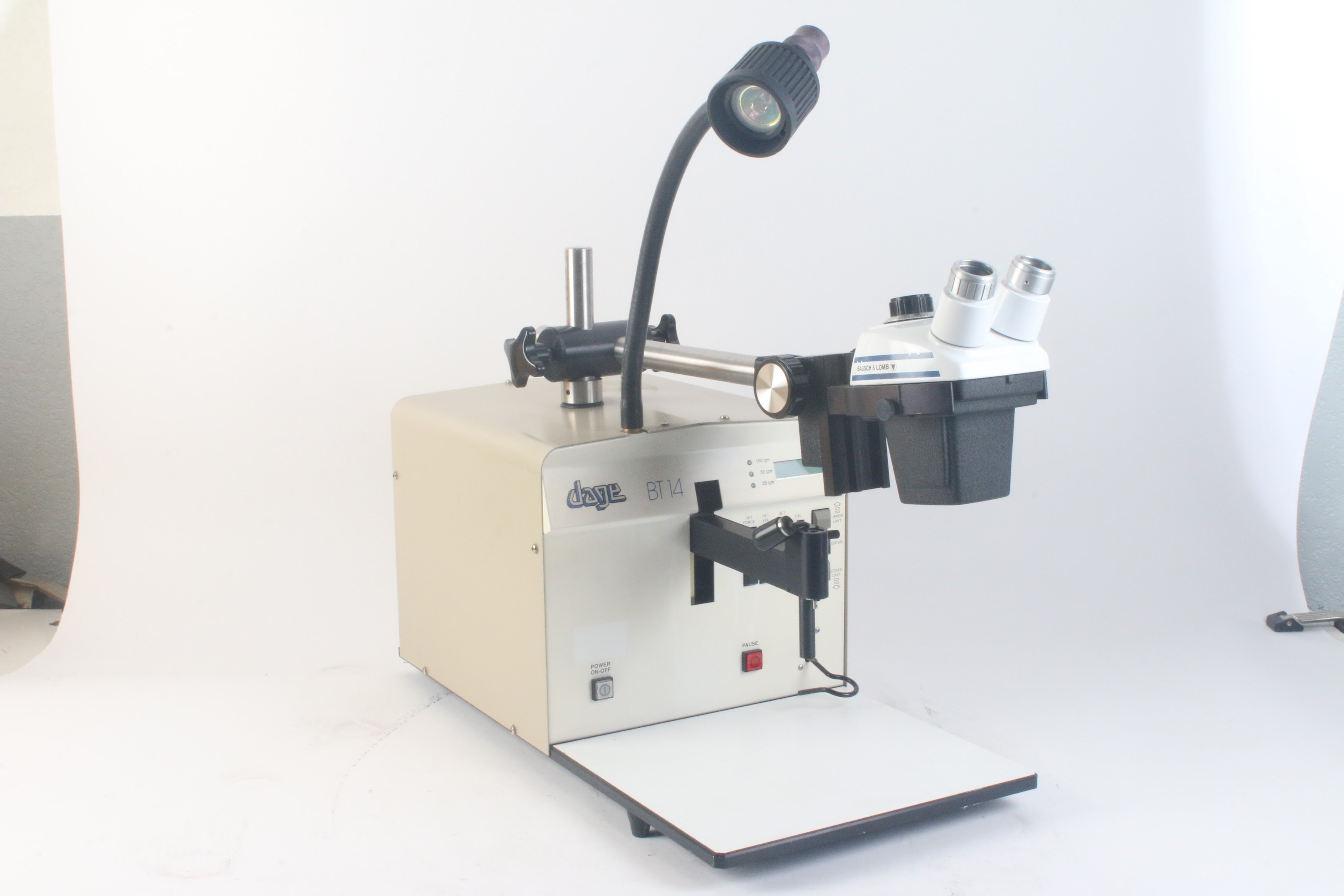 Dage BT14 Bond Pull Tester W/ Bausch & Lomb StereoZoom 4 0.7x-3.0x - A ...