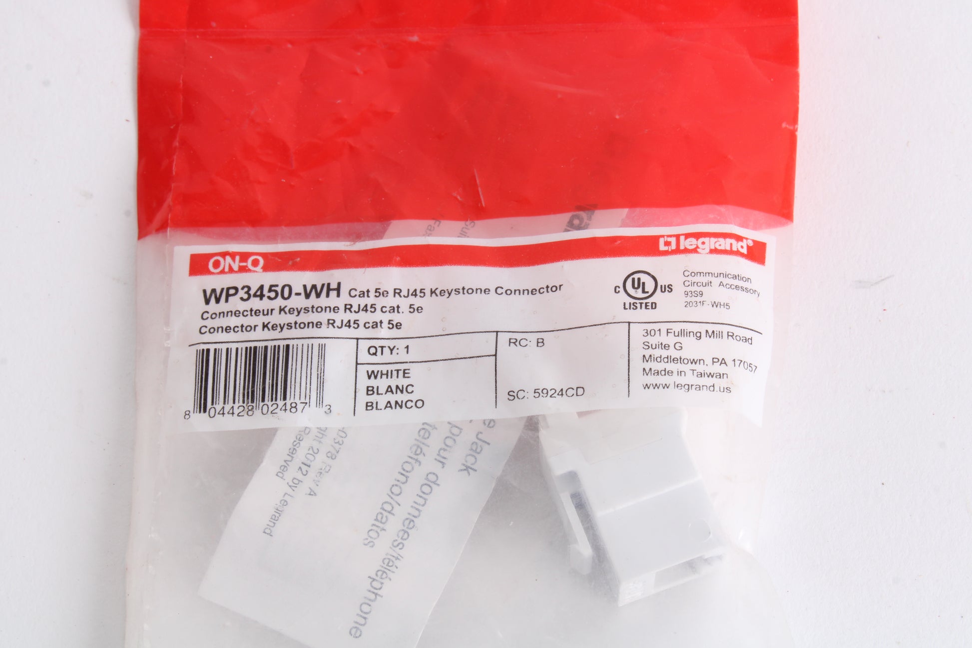 Legrand WP3450-WH CAT 5e RJ45 Keystone Connector Lot of 7 - NEW – NTC Tech