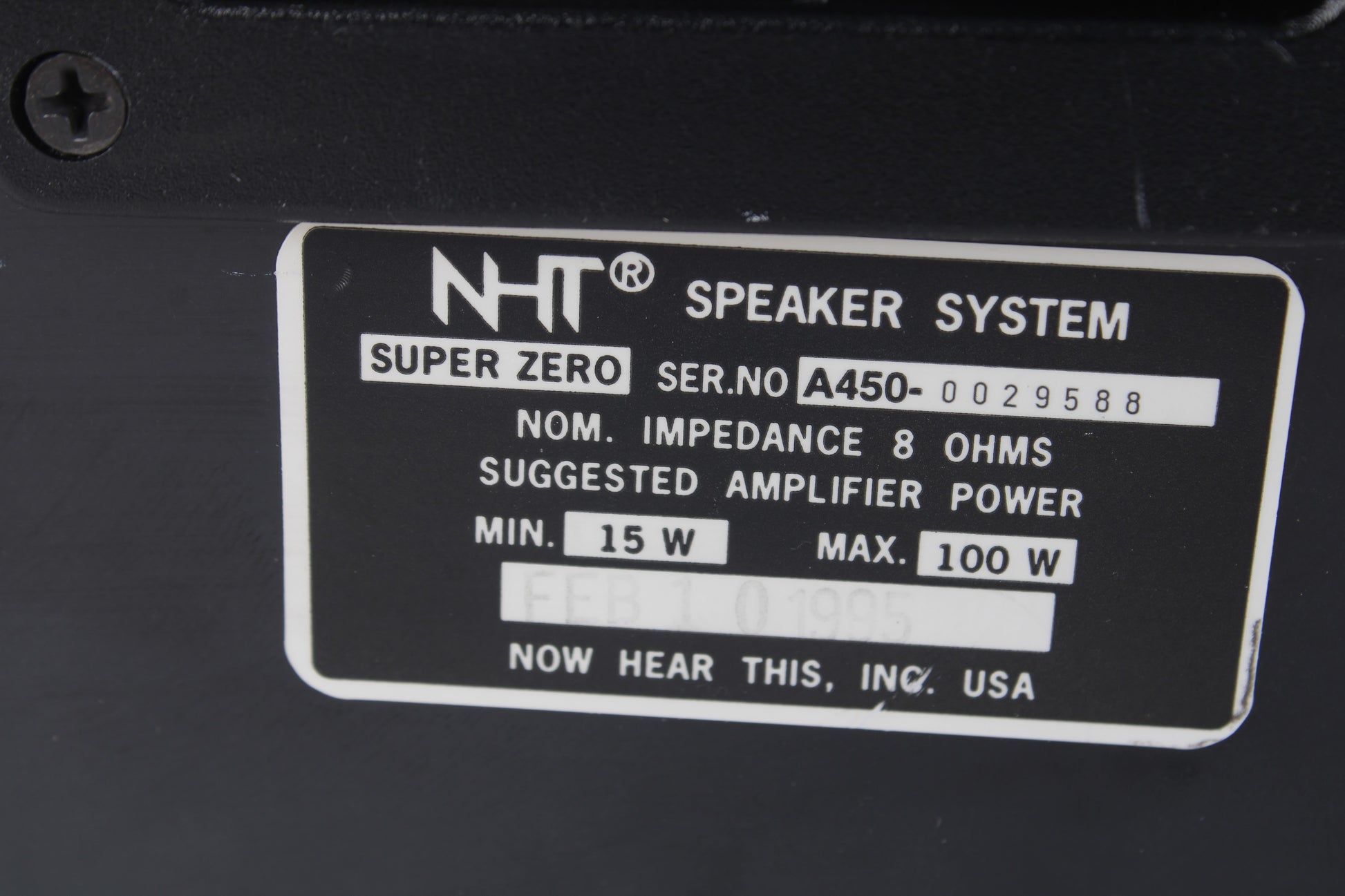 NHT Super Zero Speaker 8 Ohms 100W - Single Speaker – NTC Tech