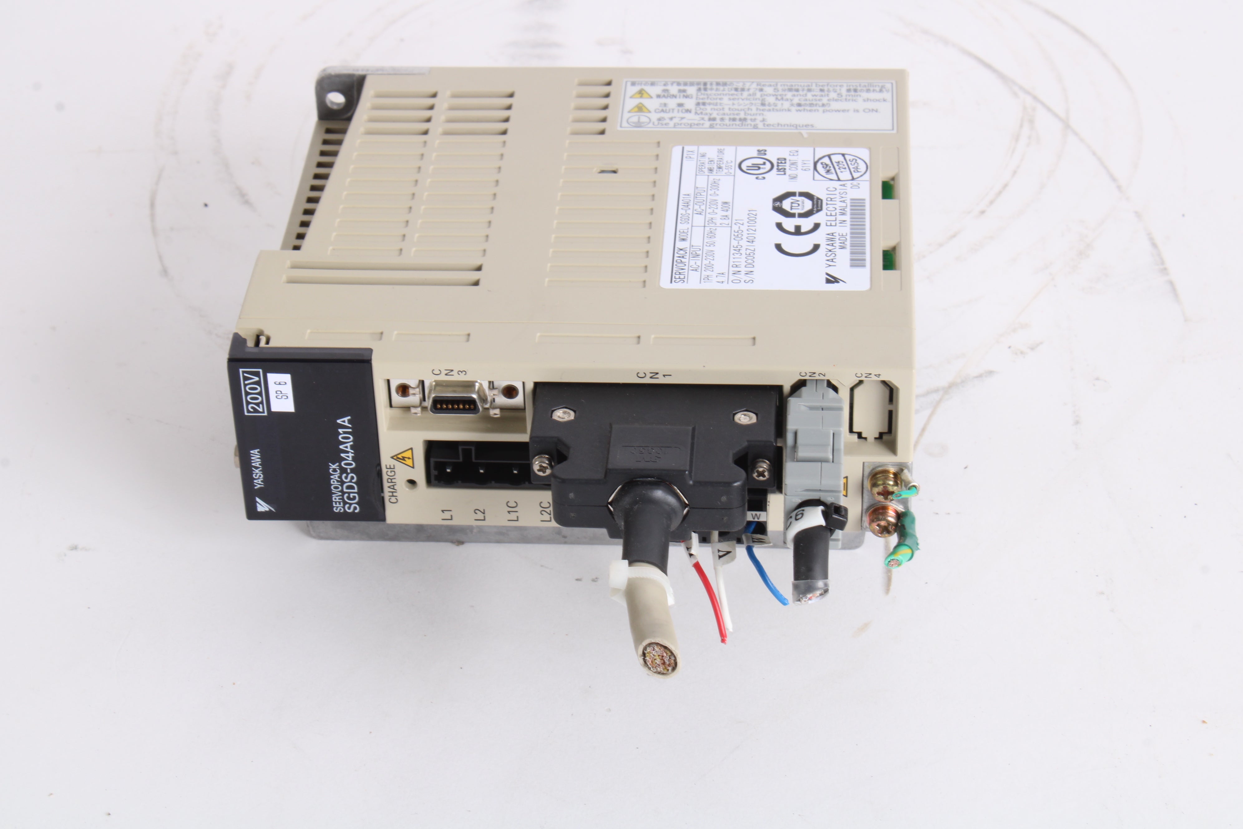 Yaskawa Electric SGDS-04A01A 1PH 200-230V Servo Drive - Missing L1 Con – NTC Tech