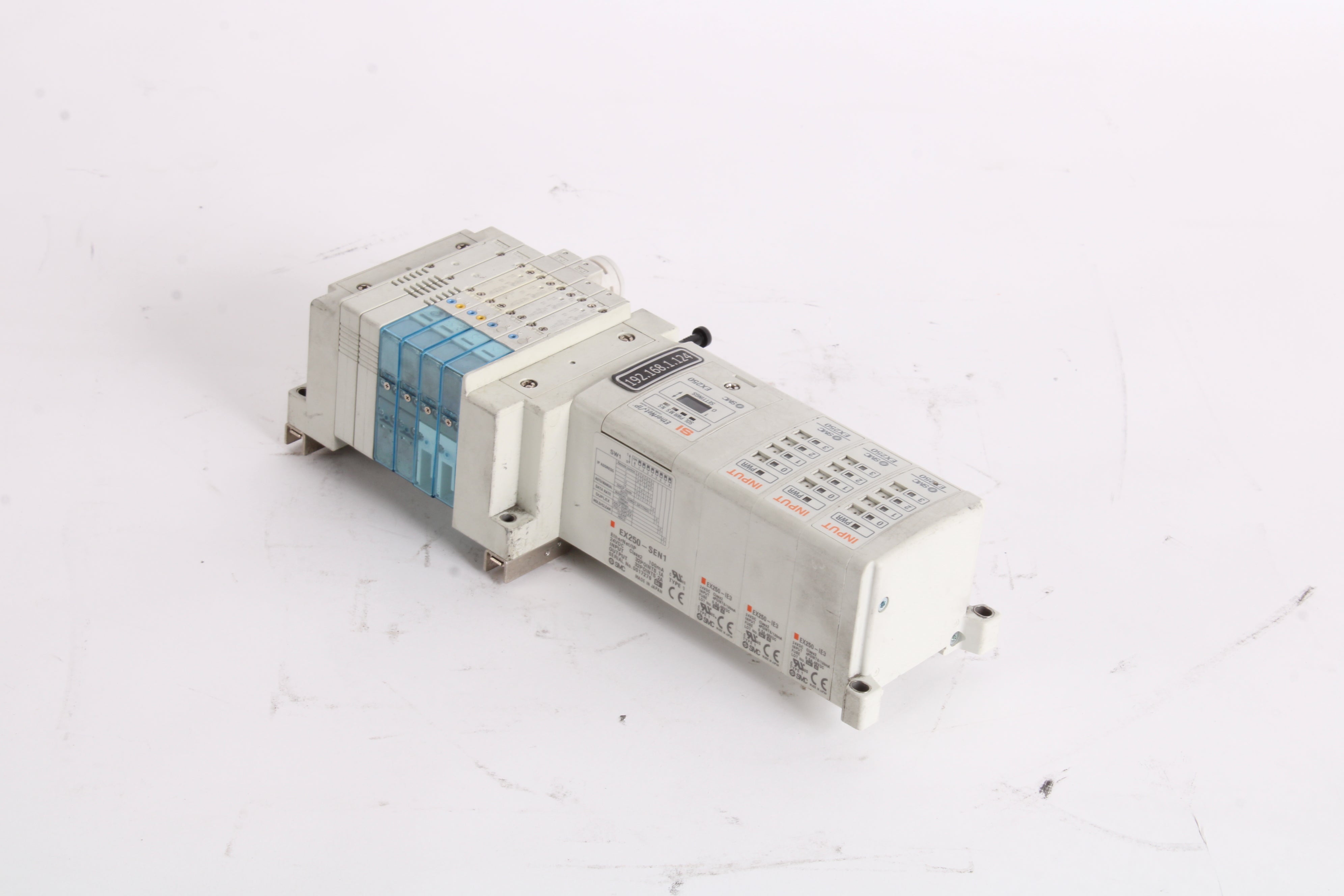 SMC EX250-SEN1 Ethernet IP W/ 3x EX250-IE3 2x SY3100-5UI 2x SY3400-5UI ...