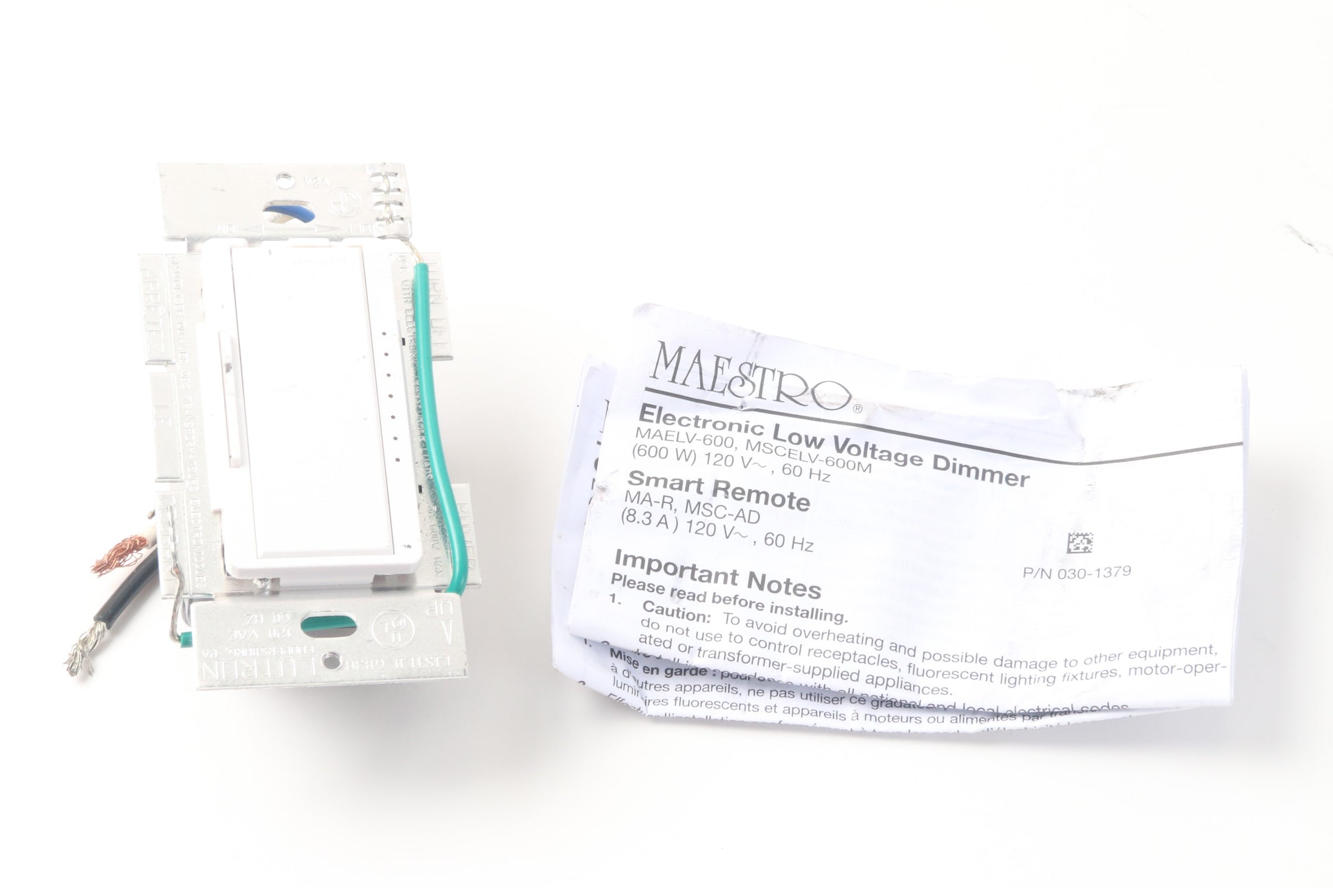 Lutron MSCELV-600M-BI Maestro 600 W Multi-Location Dimmer – NTC Tech