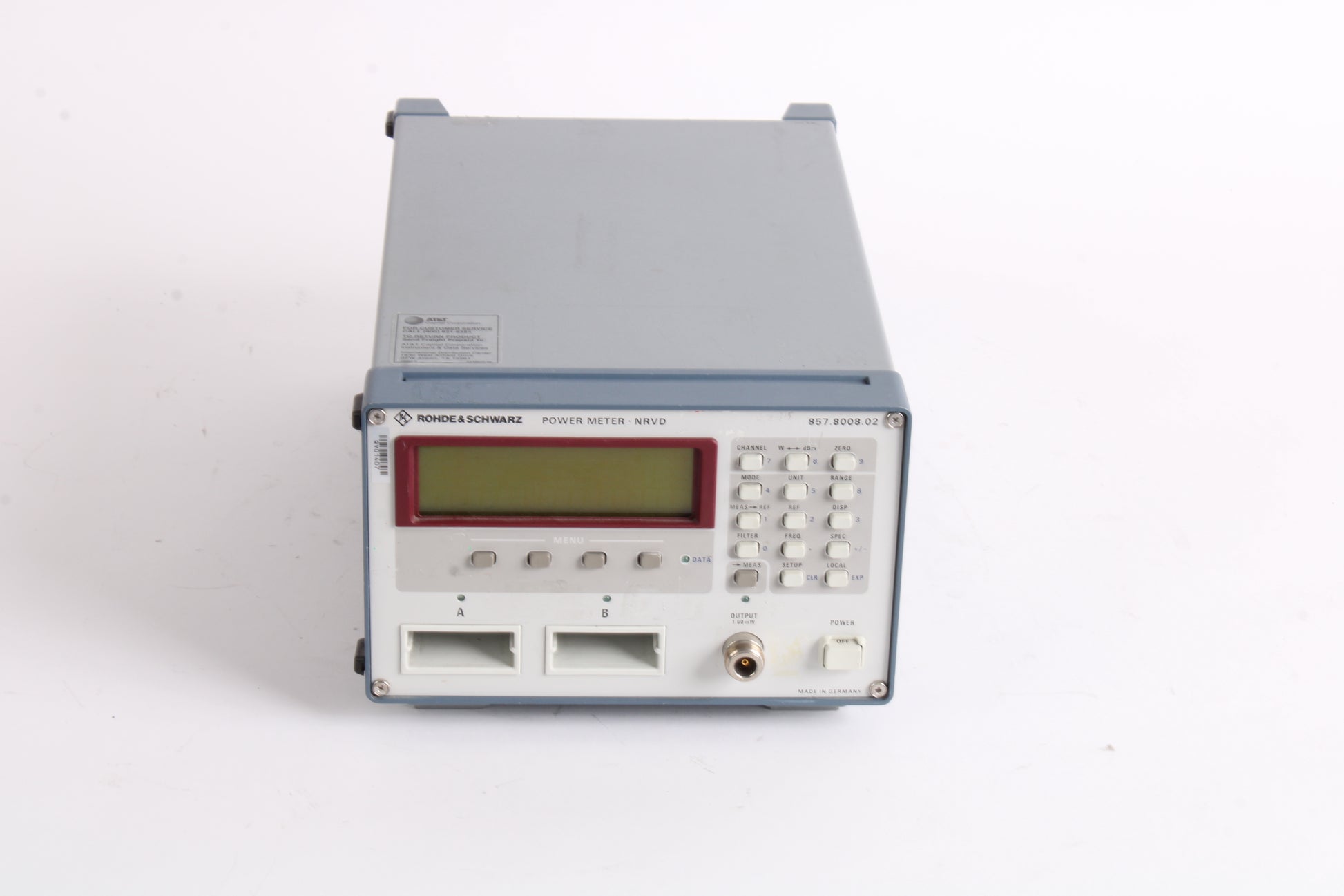 Rohde & Schwarz NRVD RF Power Meter 857.8008.02 Missing Handle Plastic ...