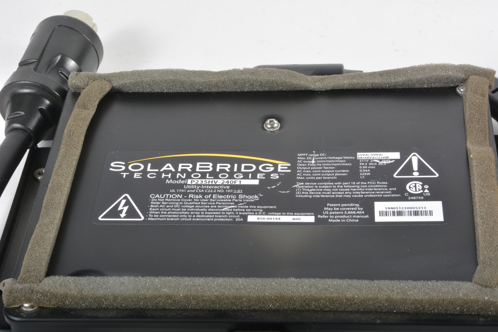 Solarbridge P235HV-240F1 Utility Interactive Inverter – NTC Tech