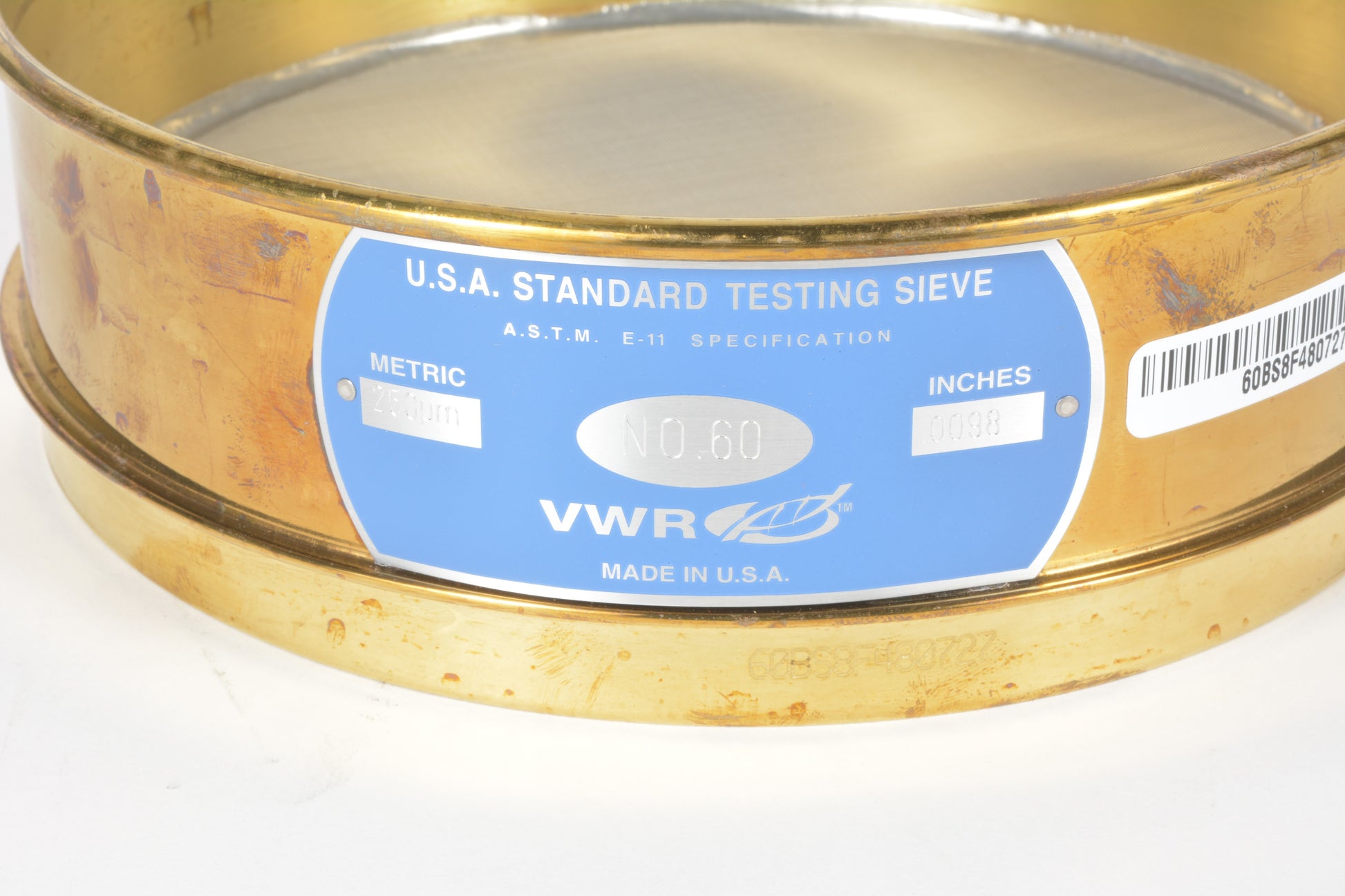 VWR NO. 60 Metric 250um Inches .0098 Testing Sieve 57334280 – NTC Tech