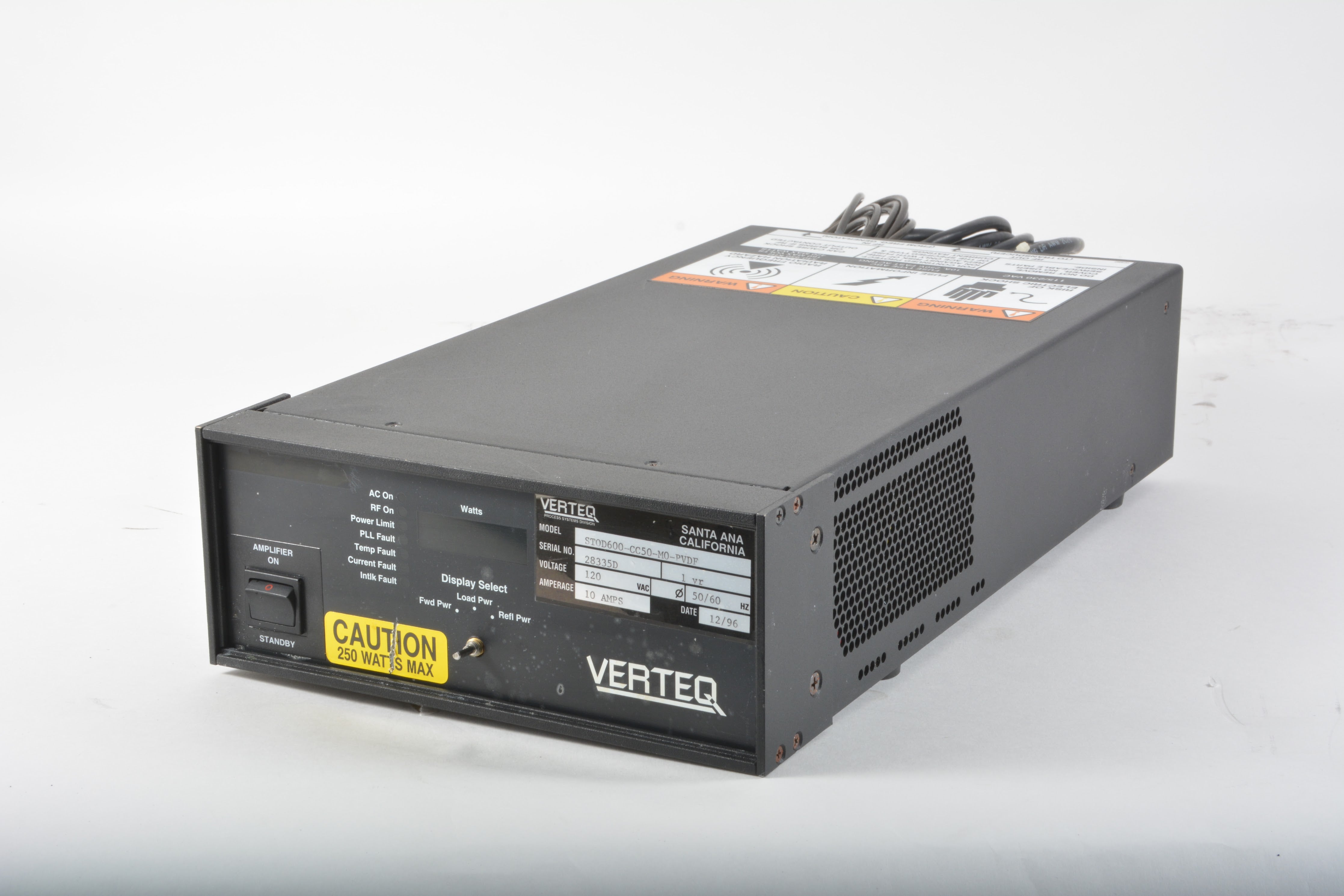 Verteq STQD600-CC50-M0-PVDF Amplifier 3156023-000E - Missing Knob – NTC ...