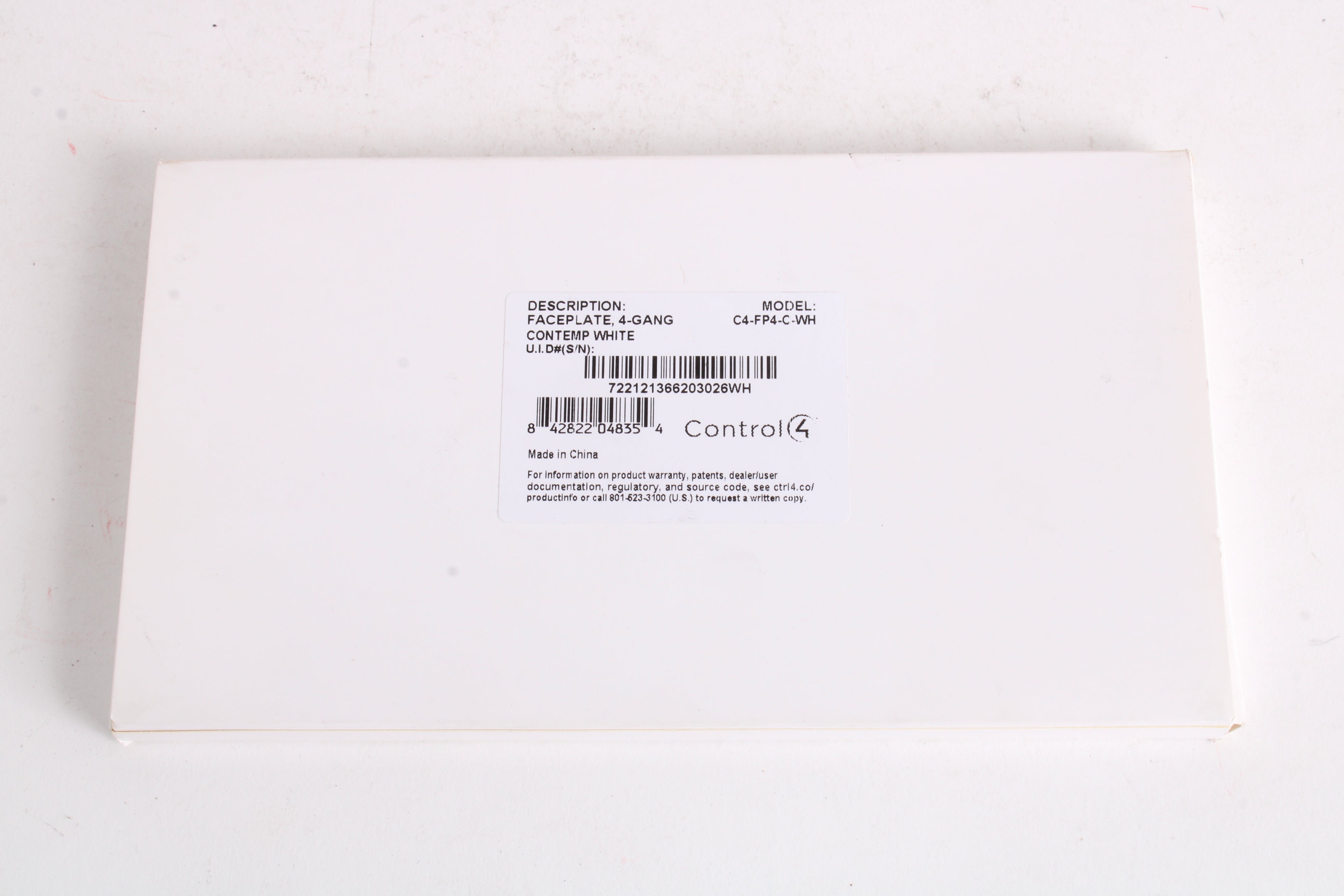 Control4 C4-FP4-C-WH Faceplate 4-GANG Contemp White 842822048354 - NEW ...