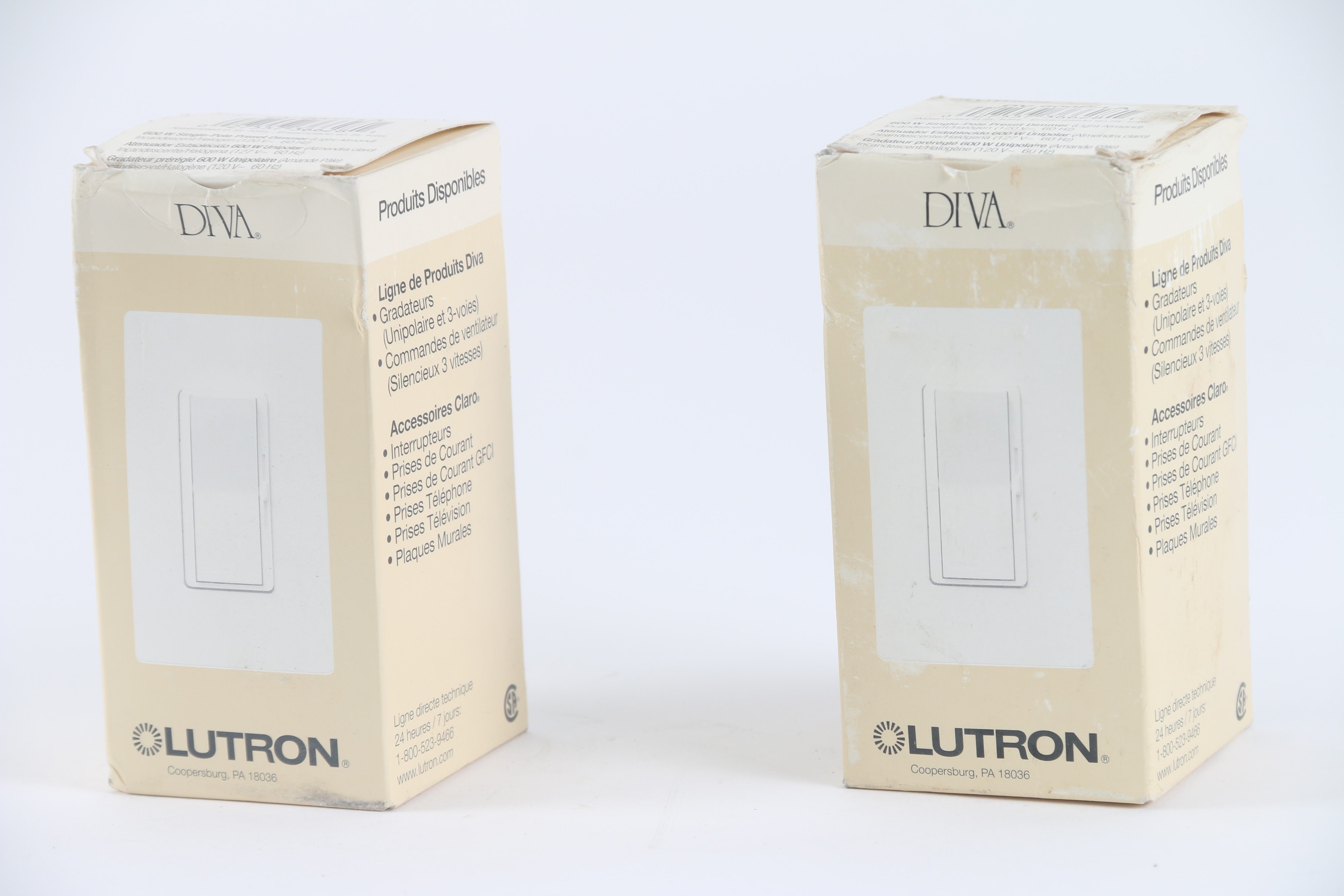 New Lot of 2 Luttron Diva DV-600P-LA 600 W Single_ole Preset Dimmer Li ...