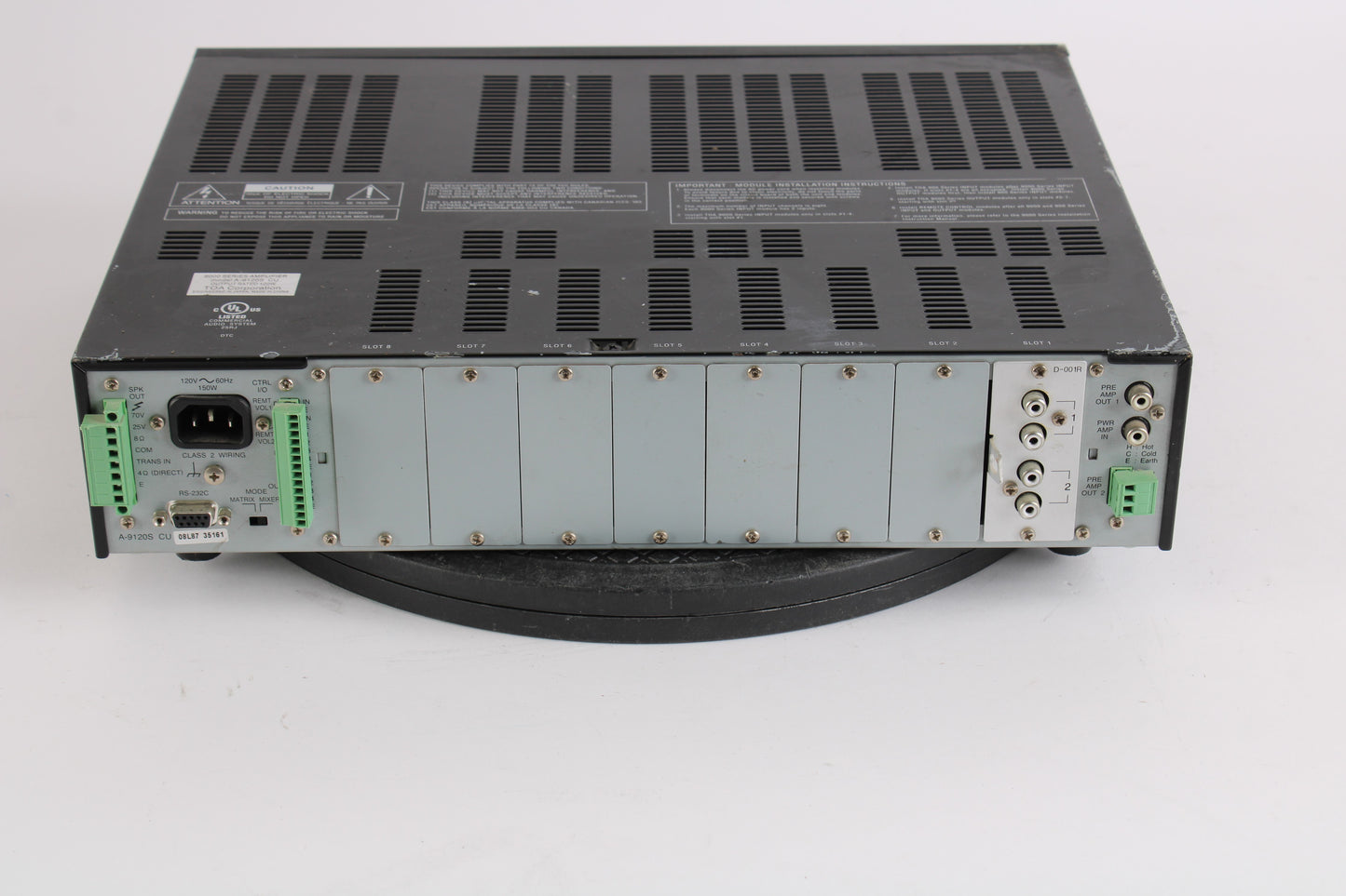 Toa a-9120S 9000 Series Amplifier With D-001R Module – NTC Tech