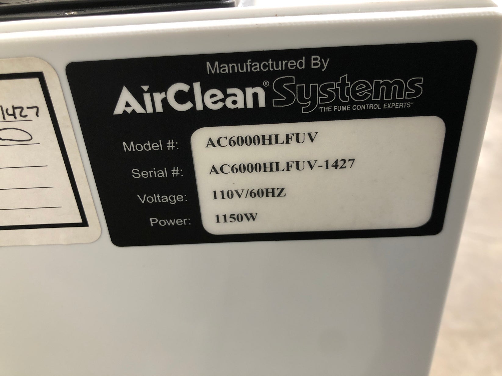 AirClean 6000 72" Workstation AC6000HLFUV Horizontal Laminar Flow Clea ...