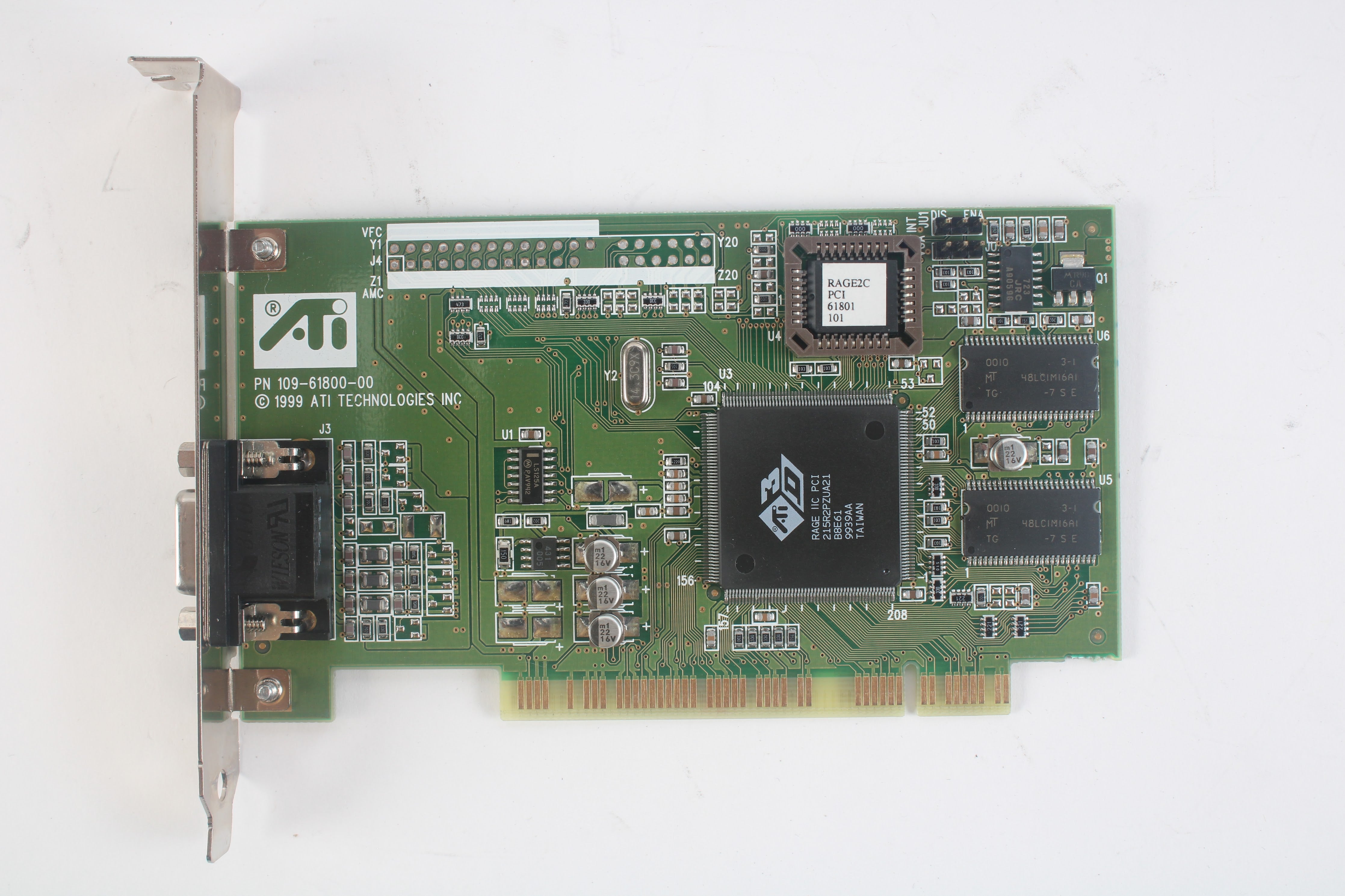 ATI Rage IIC PCI VGA RGB Full Height Video Card 109-61800-00 102618020 ...