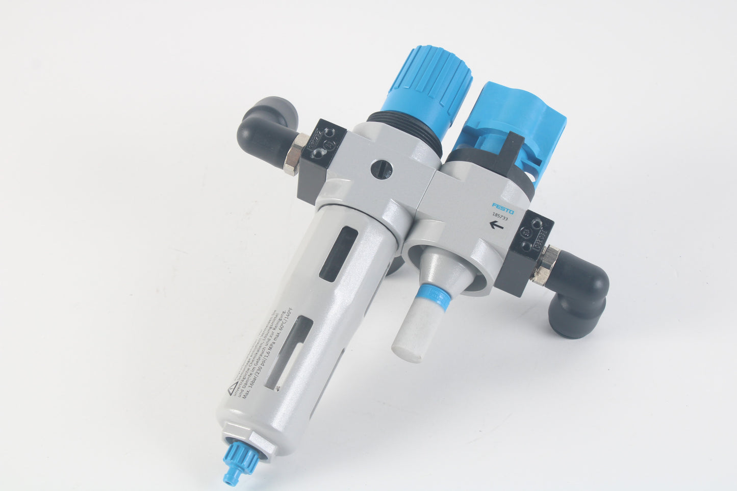 Festo LFR-D-Mini Filter Regulator W/ HE-D-Mini Shut Off, Pressure Gaug ...