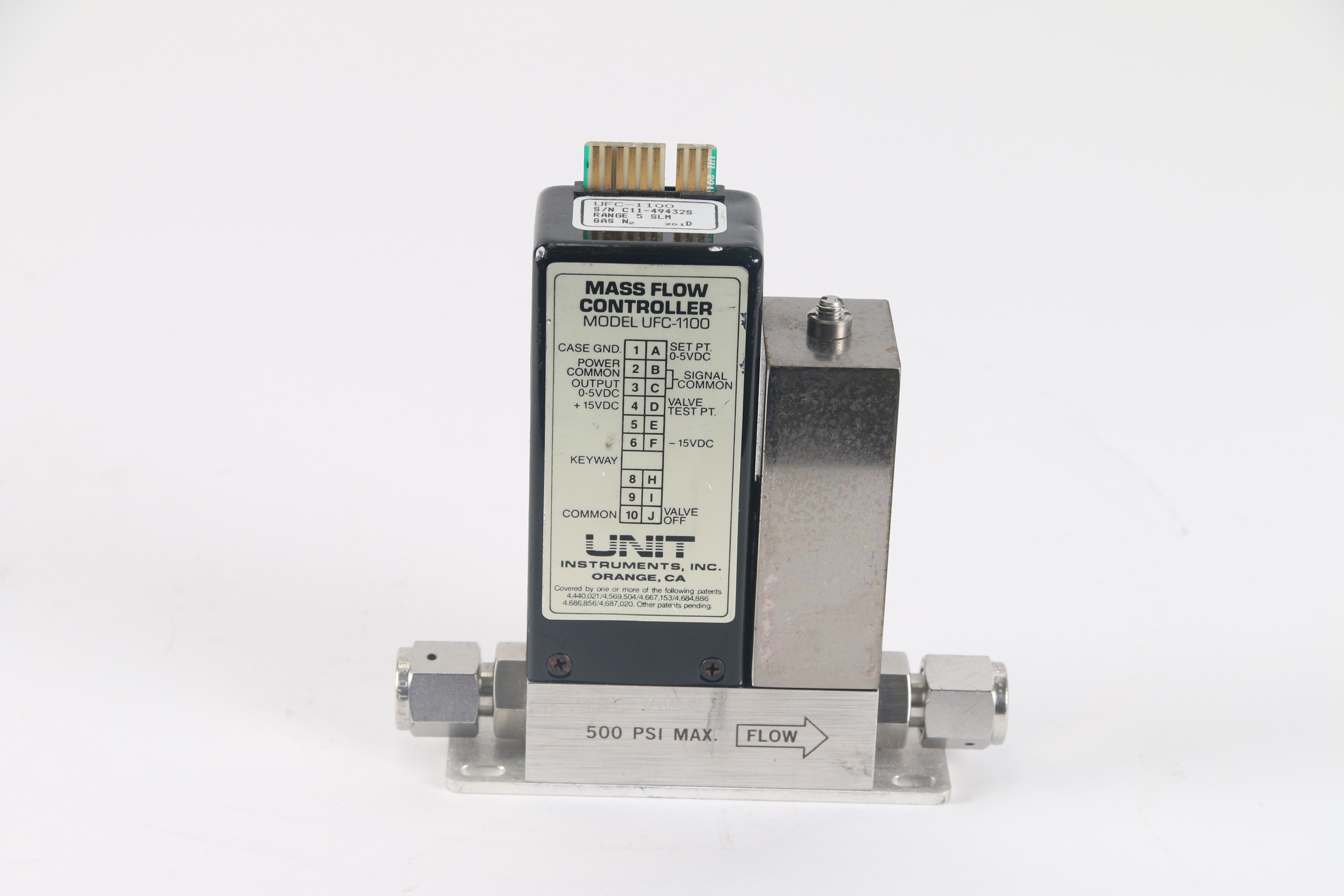 Unit Instruments UFC-1100 Gas: N2 5 SLM Mass Flow Controller – NTC Tech
