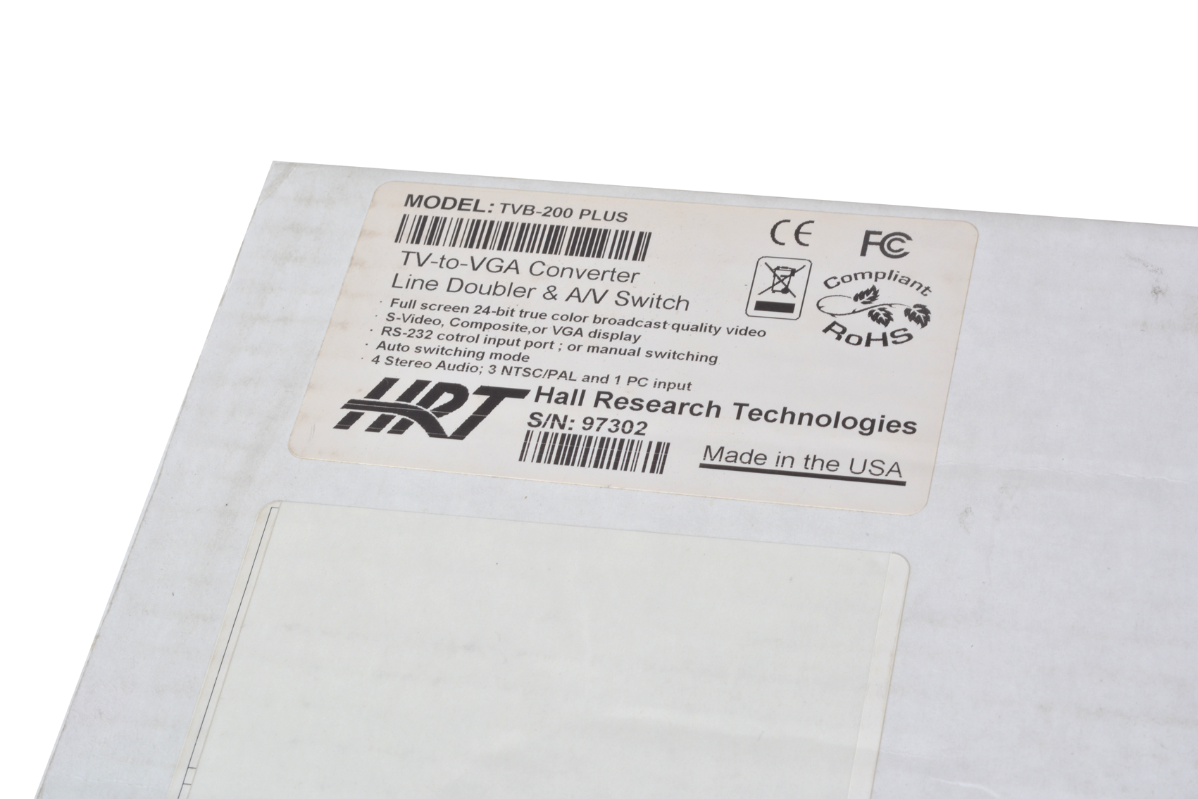 Hall Research TVB-200 Plus NTSC/PAL TV to VGA Converter LineDoubler – NTC Tech