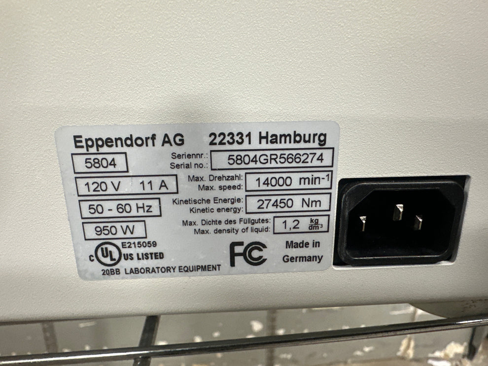 Eppendorf 5804 Laboratory Centrifuge A-4-44 Rotor Benchtop Centrifugat ...