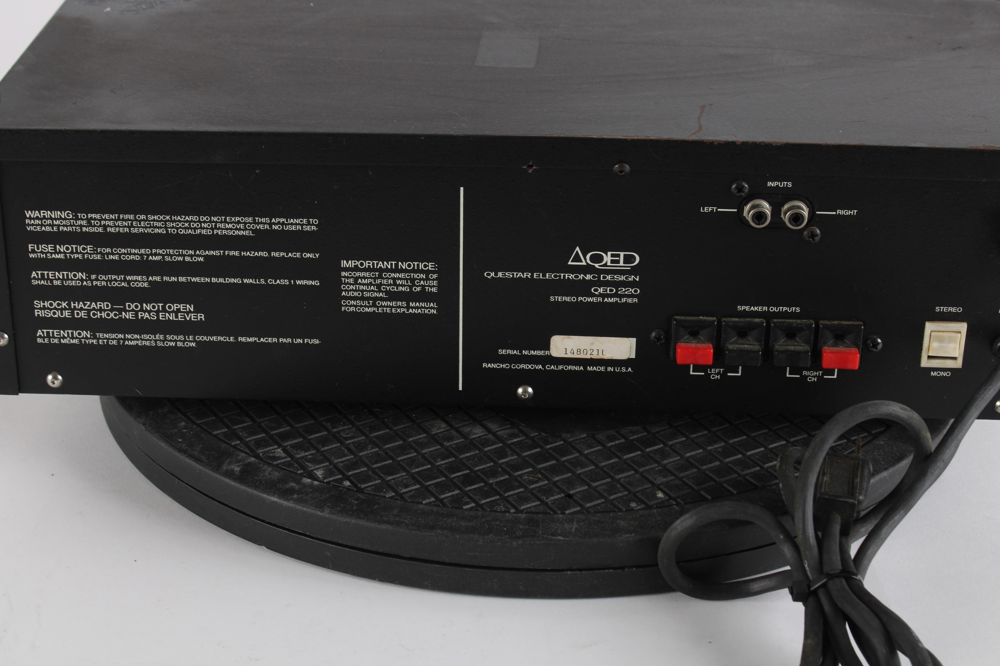 Questar Electronic Design QED 220 Stereo Power Amplifier - AS IS – NTC Tech