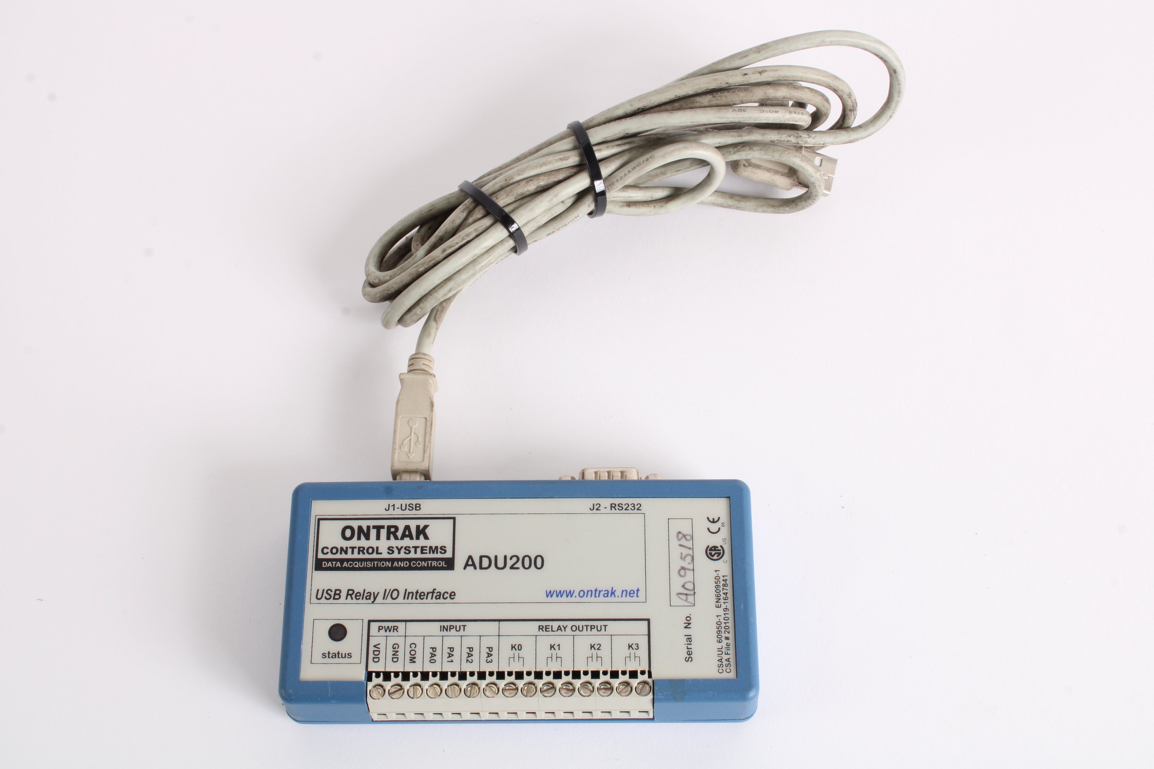 Ontrak ADU200 USB Relay I/O Interface With USB Cable – NTC Tech