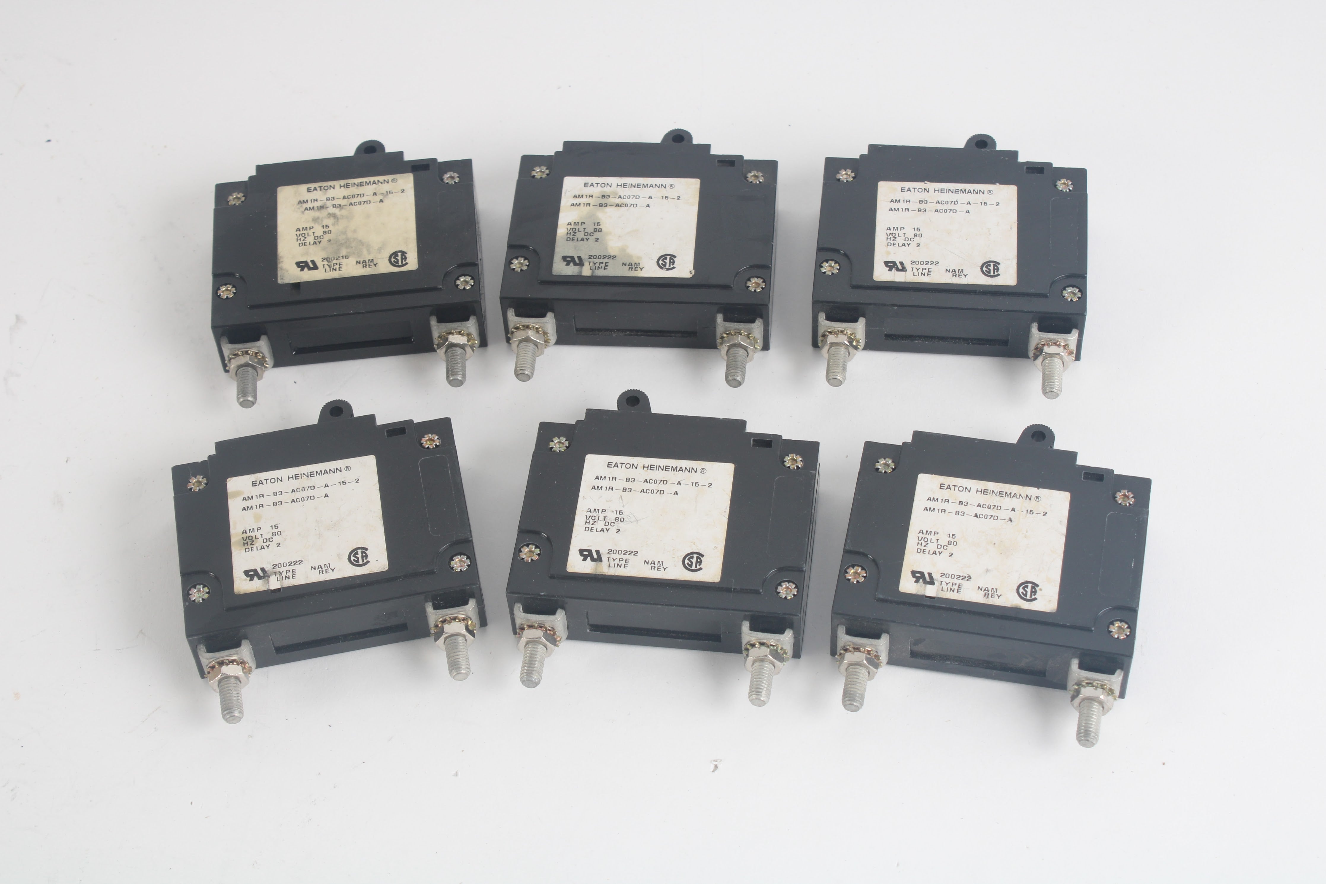 Eaton Heinemann AM1R-B3-AC07D-A-15-2 Circuit Breakers Lot of 6 – NTC Tech