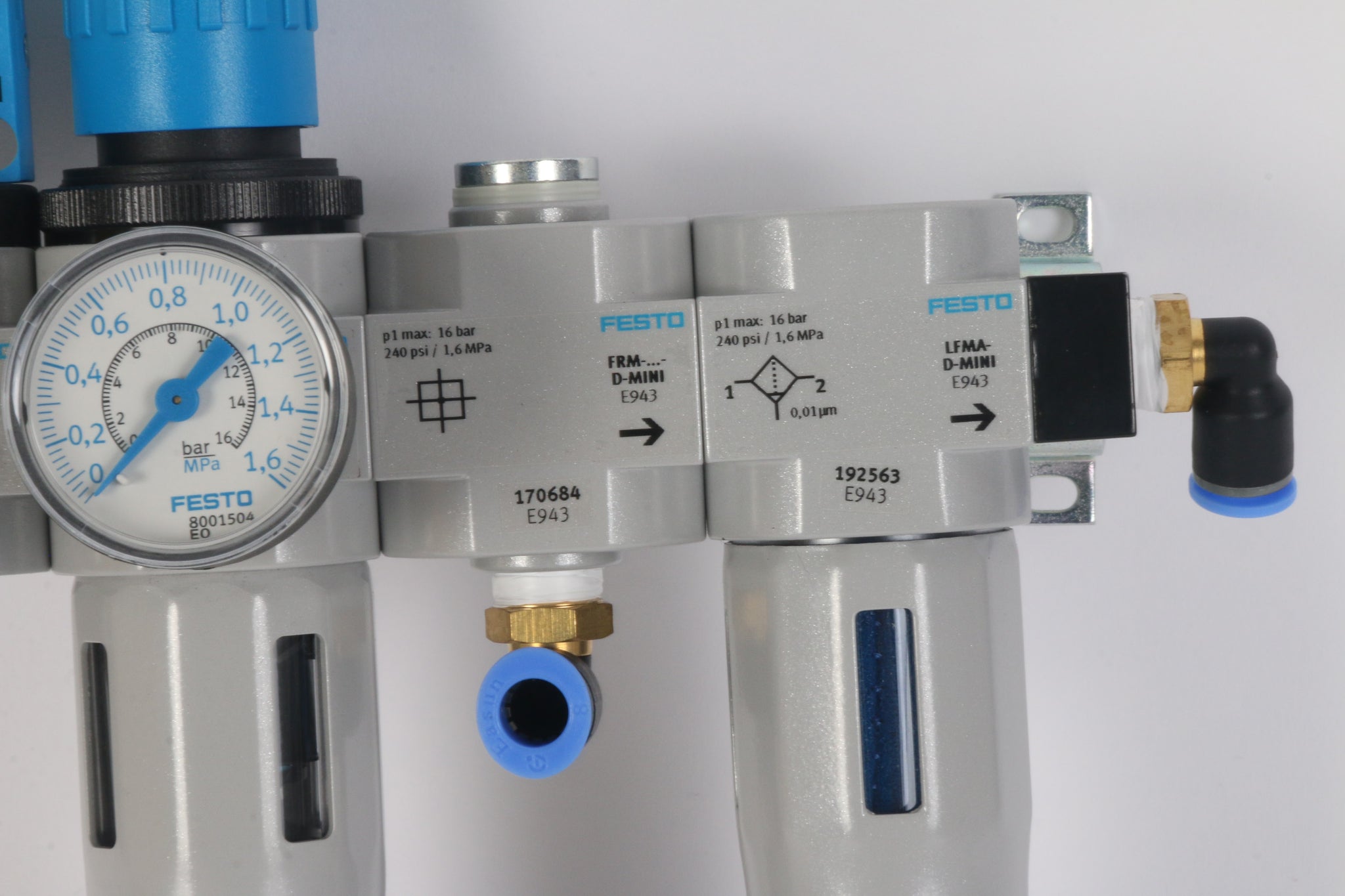 Festo HE-...-D-MINI Shut Off Valve, Plus a Filter Regulator, Manifold ...