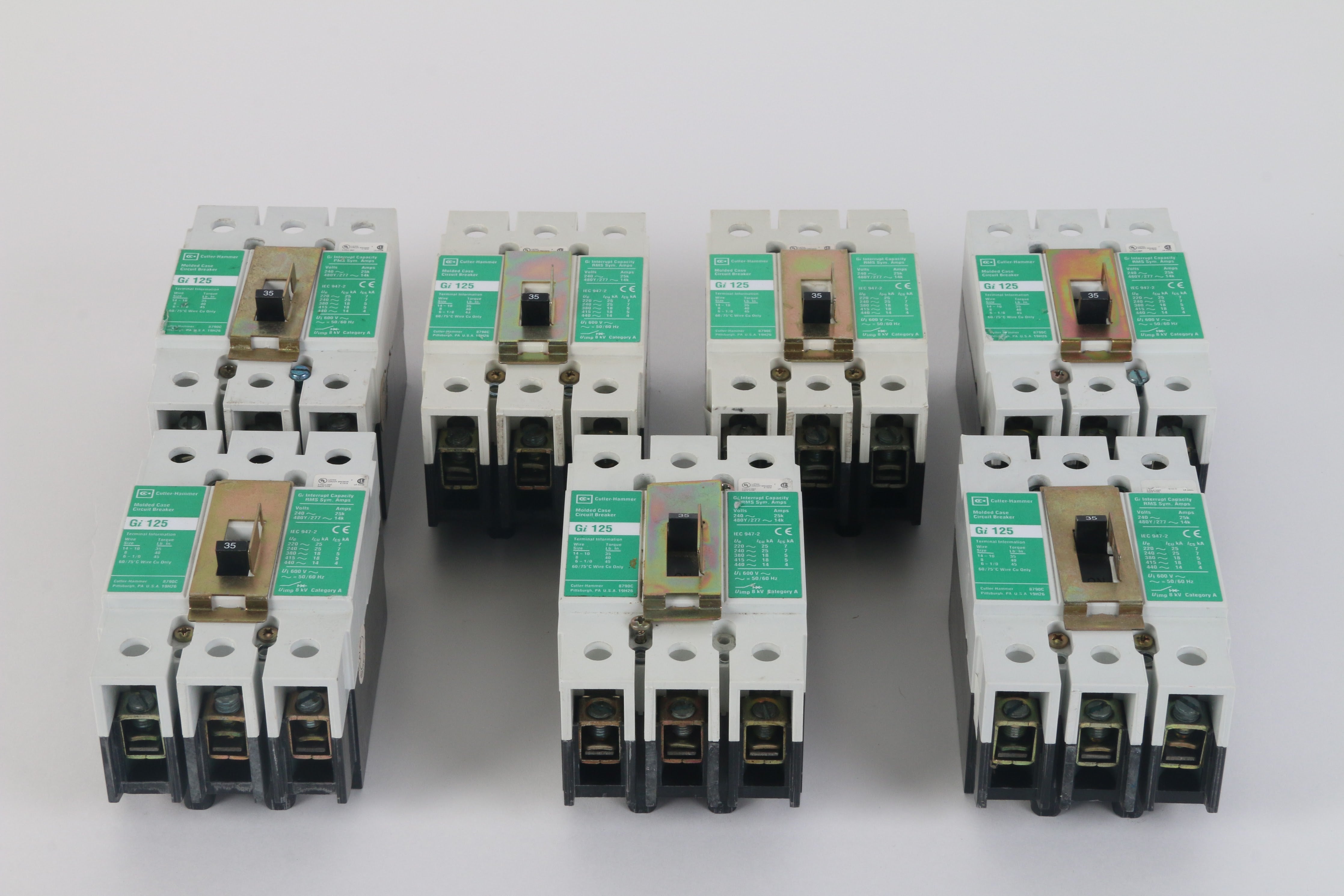Cutler-Hammer Gi125 Molded Case Circuit Breakers 35 Amp (Lot of 7 ...