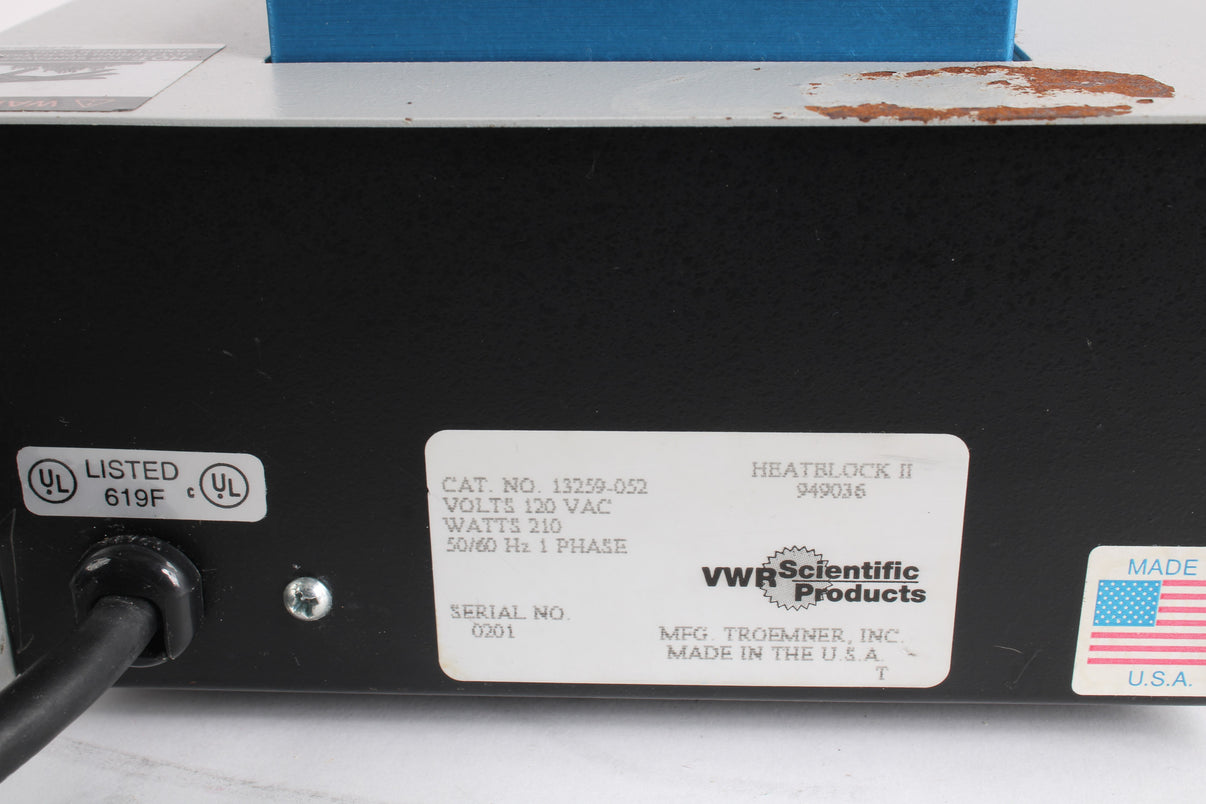 VWR Scientific Heatblock II 13259-052 Select Heatblock With 1x Heatblo ...