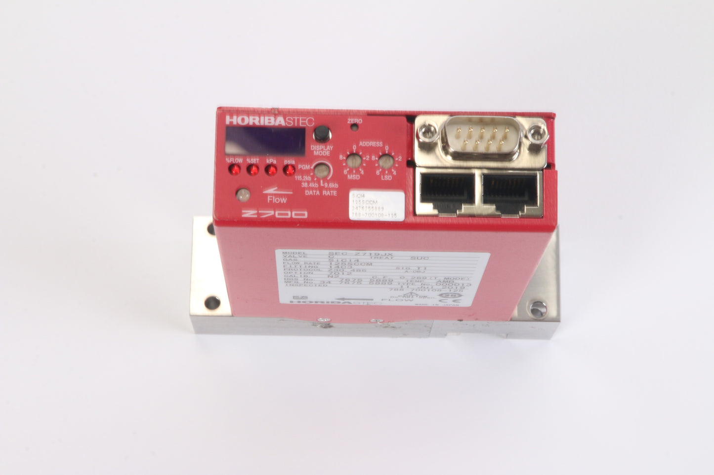 Horiba Stec SEC--Z719JX Gas SiCI4 Flow Rate 125SCCM Mass Flow Controll ...