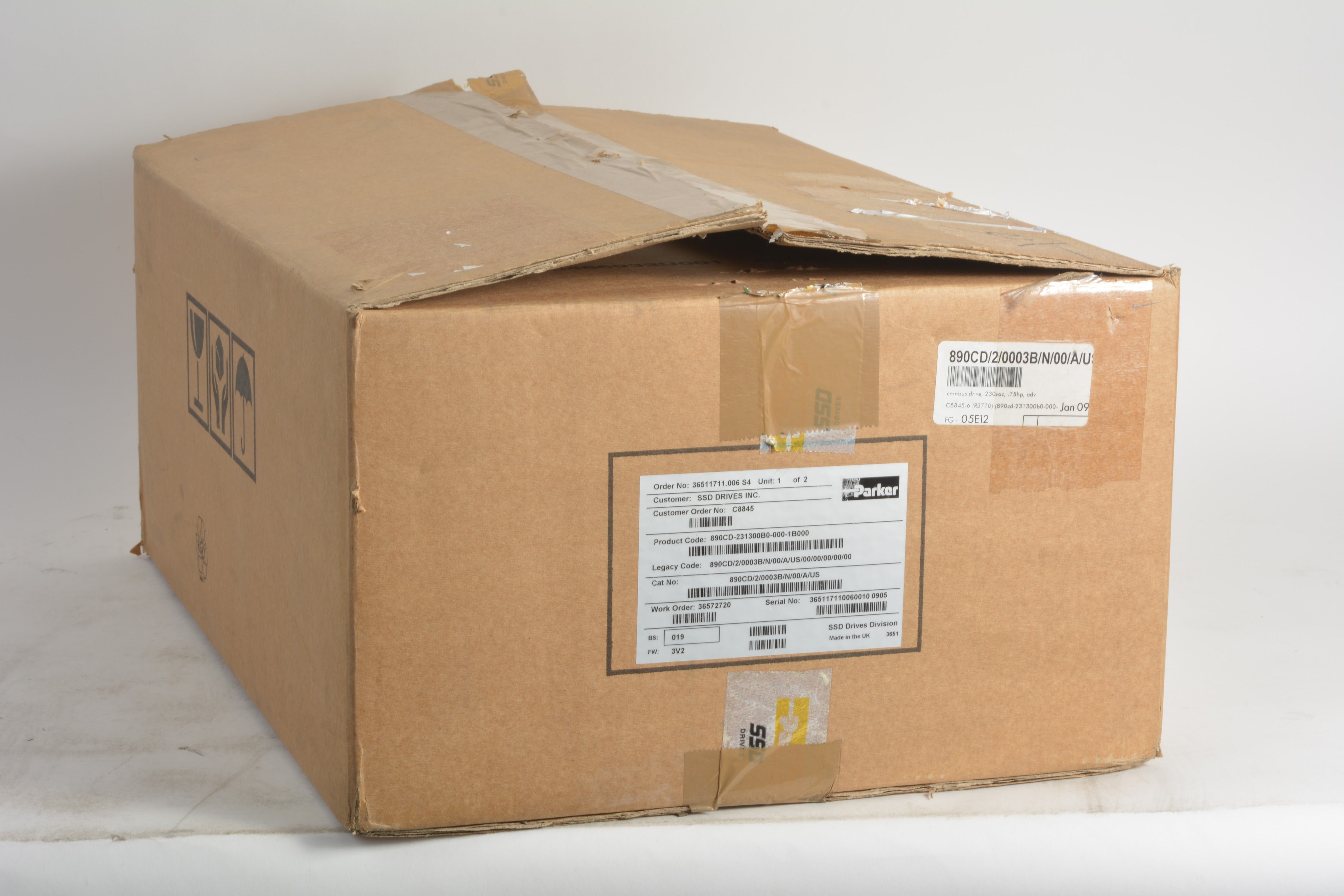 Parker AC890CD Standalone Drive 500V, 1.1kW/3.5A Vector 1.5kW/2.5A New ...