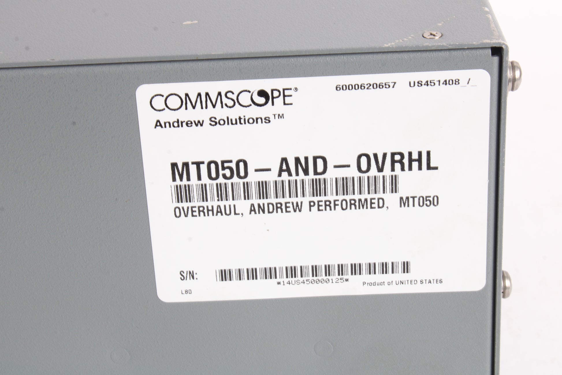 Andrew MT050-81015 Dryline MT050 Design Pressure: 60 PSIG Dehydrator F ...