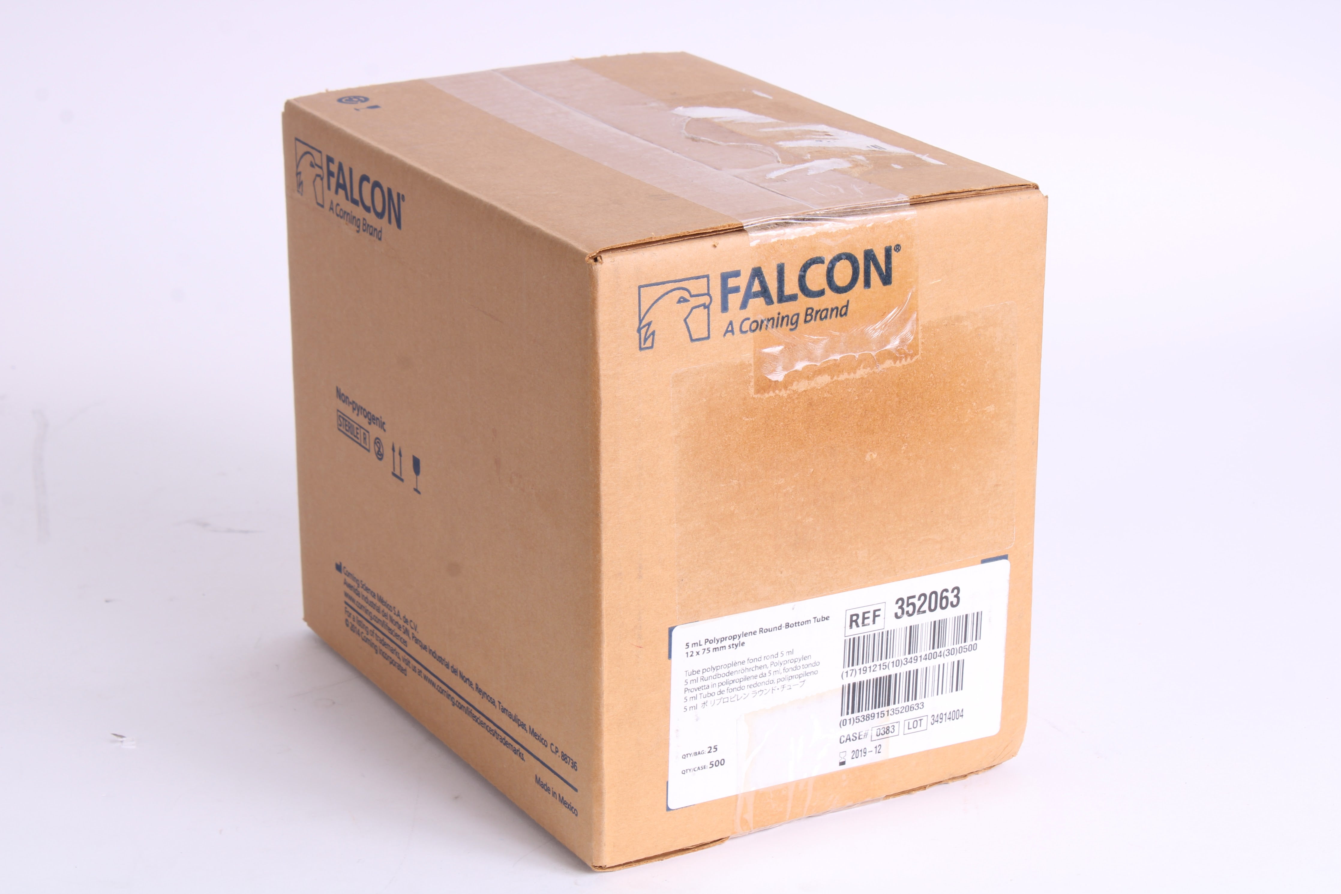 Corning Falcon 352063 5mL Polypropylene Round Bottom Tube 12x75mm Case ...