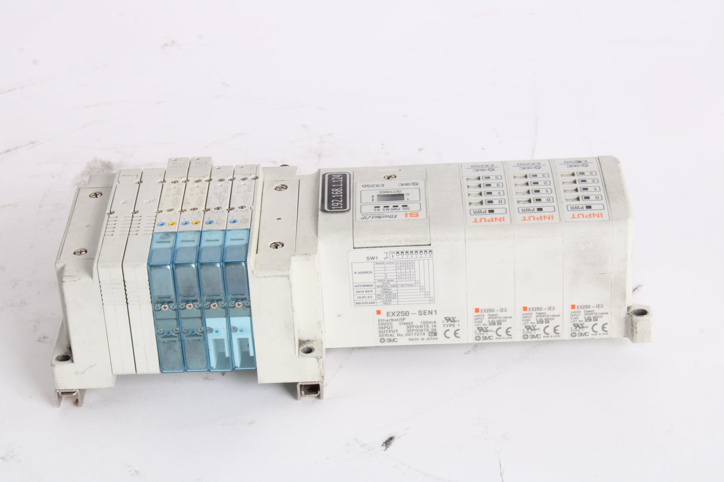 SMC EX250-SEN1 Ethernet IP W/ 3x EX250-IE3 2x SY3100-5UI 2x SY3400-5UI ...