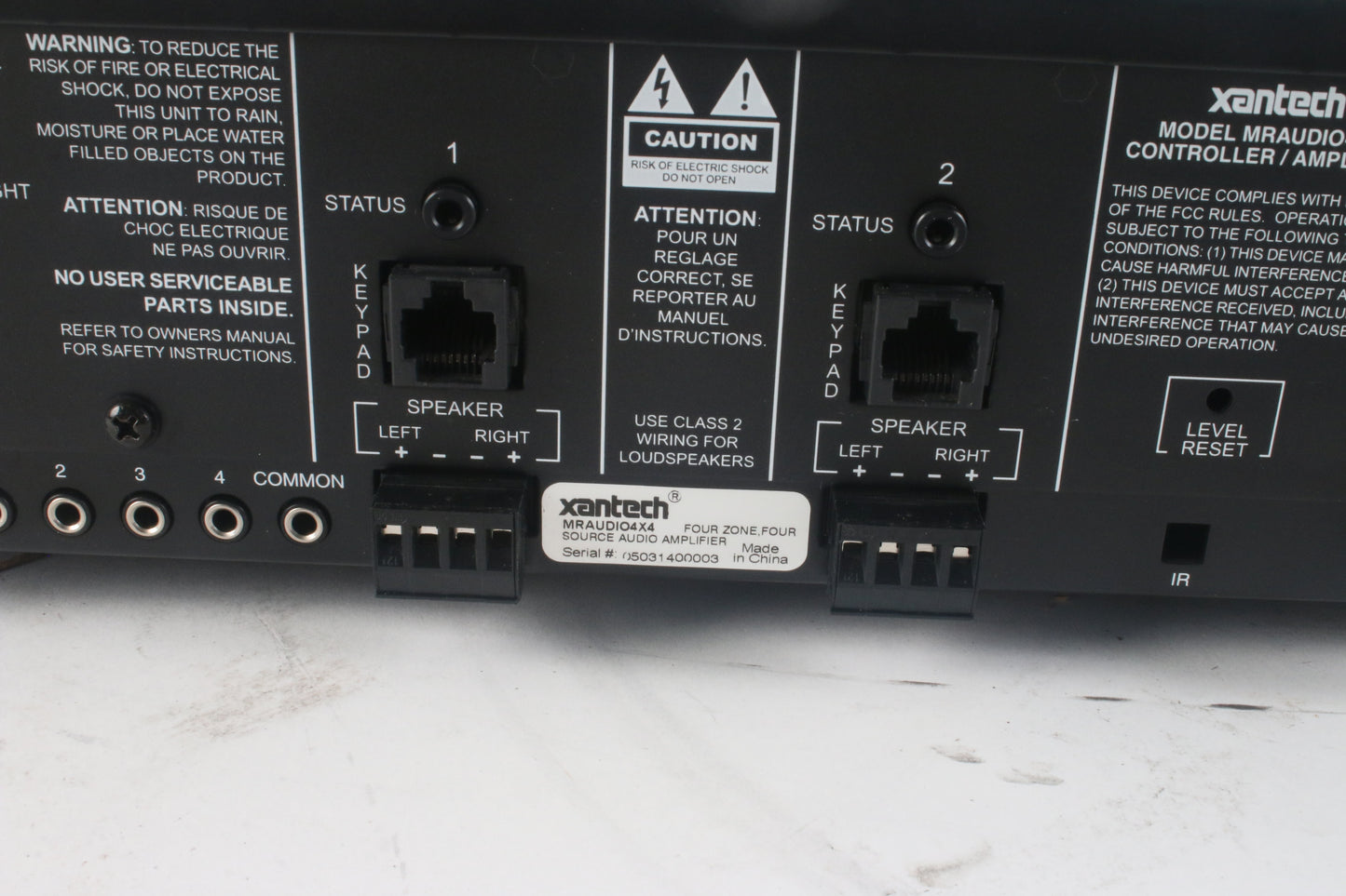 Xantech MRAUDIO4X4 Four Zone Four Source Audio Controller Amplifier ...