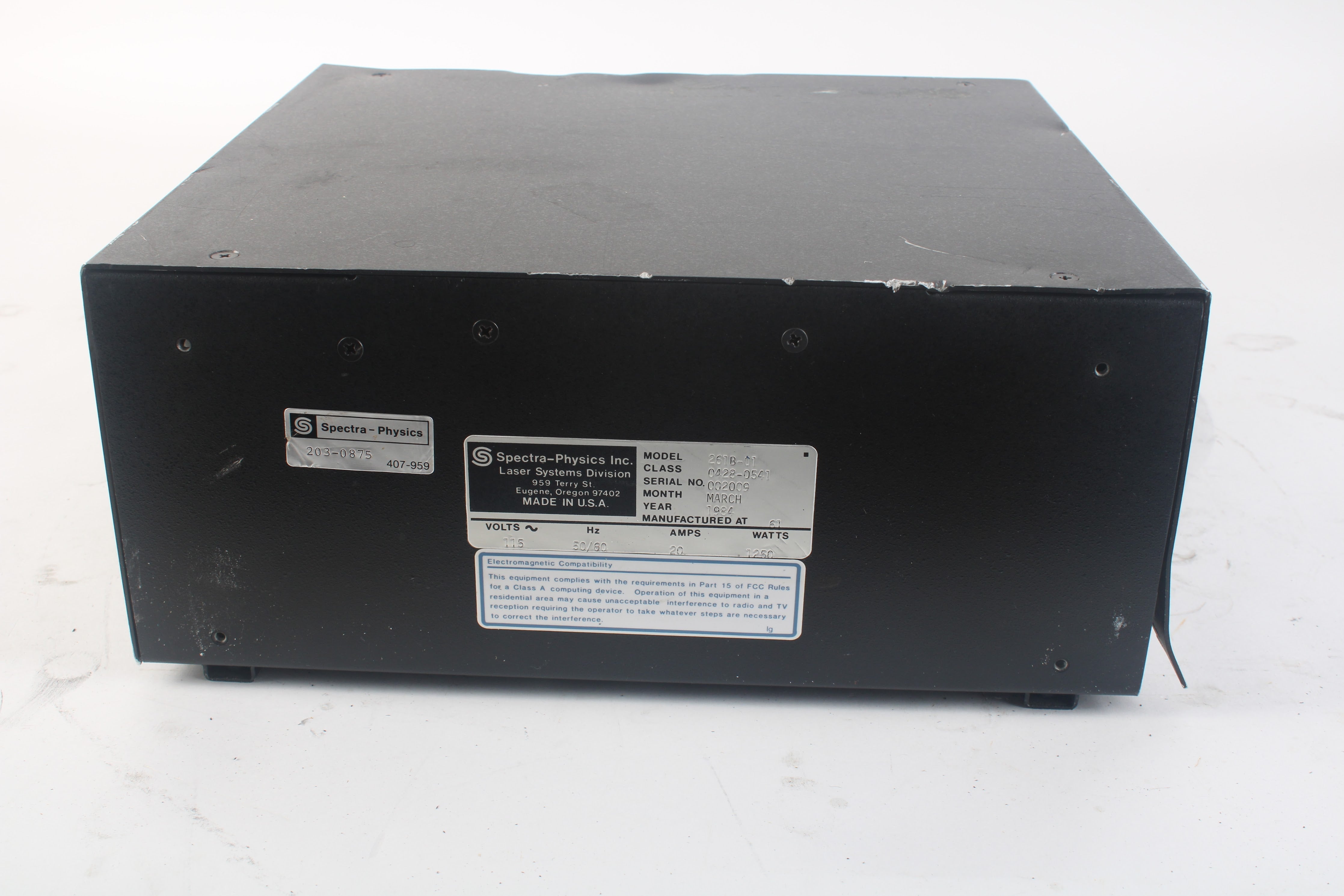 Spectra-Physics 261B-01 Laser Power Supply 115V 50/60Hz 20Amps 1250Wat ...