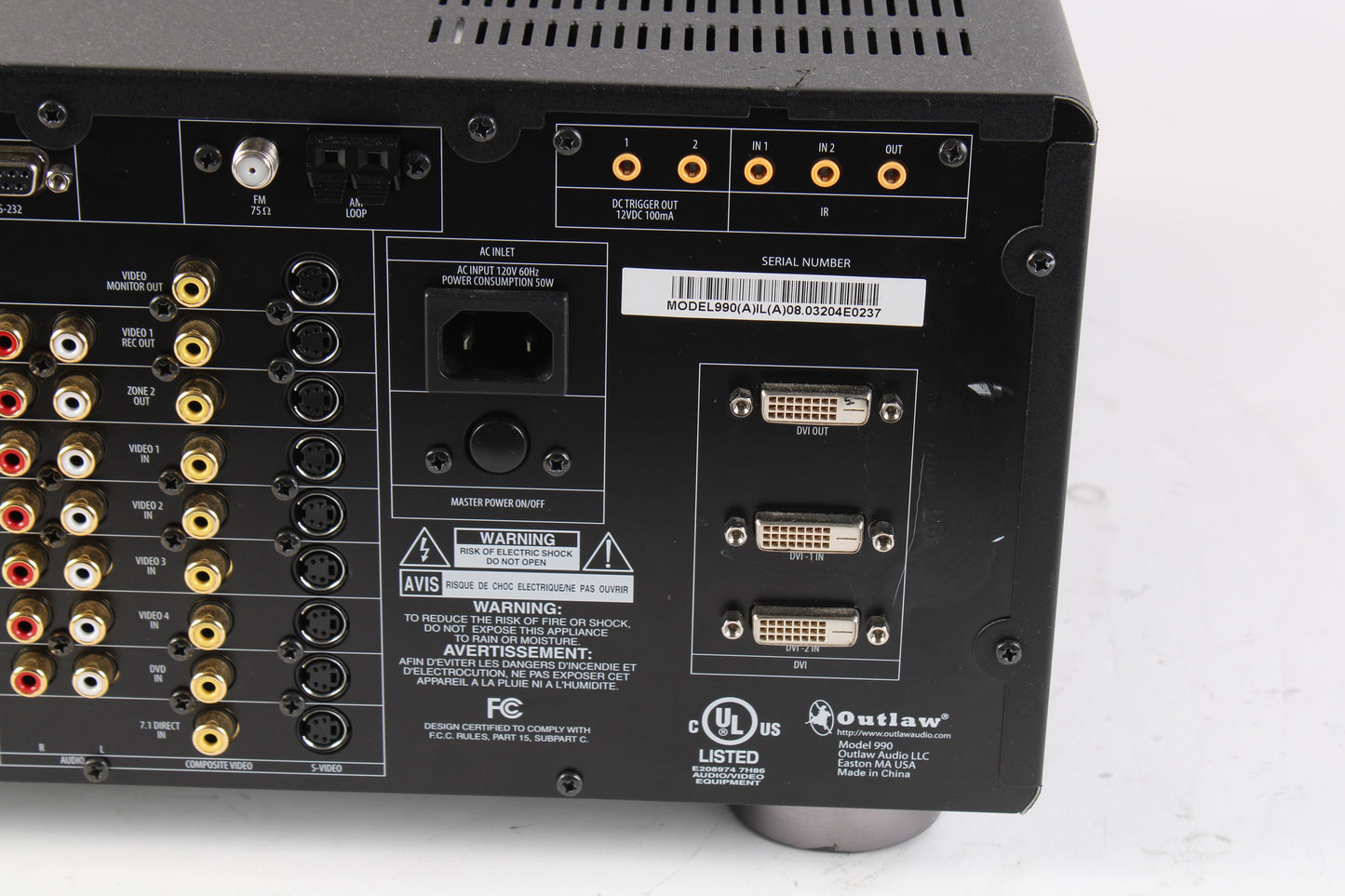 Outlaw Model 990 7.1 Channel Preamp / Processor - Bad Input Button ...