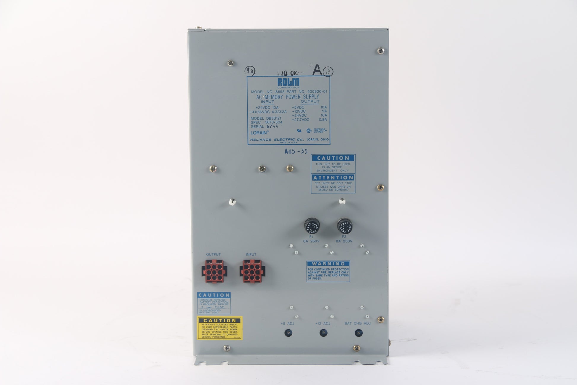 Rolm / Reliance 8695 AC Memory Power Supply – NTC Tech