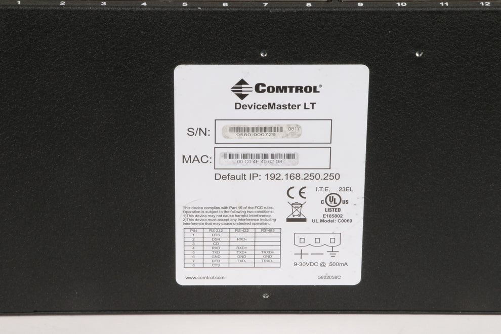 Comtrol LT16 Devicemaster Compact Serial to Ethernet Device Server ...