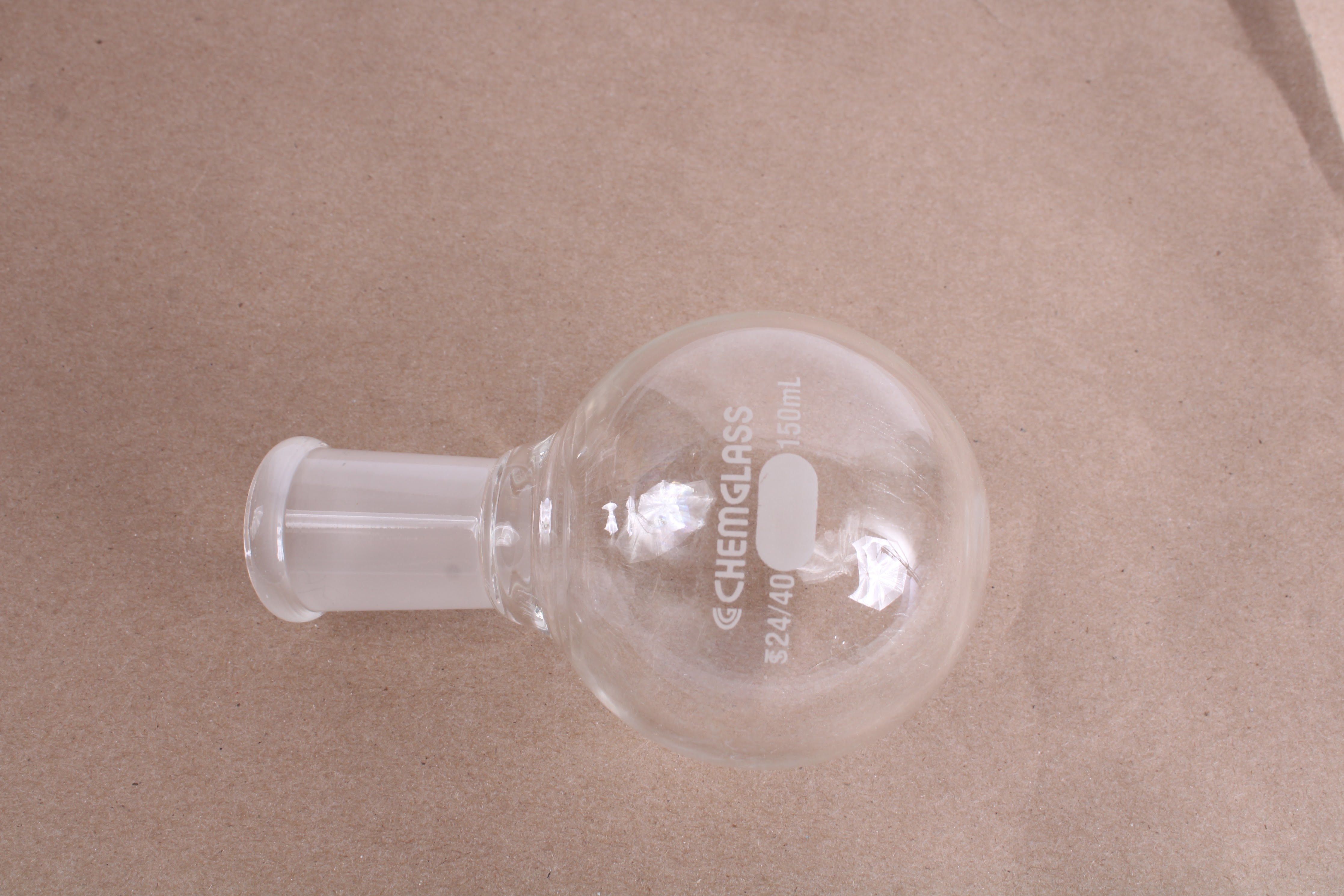 Chemglass 150mL Single Neck RBF Round Bottom Flask, 24/40 Outer Joint ...