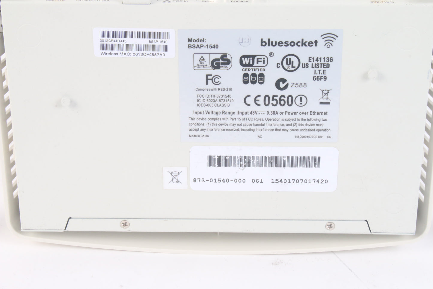 Bluesocket BSAP-1540 Dual Wireless Radio Access Point – NTC Tech