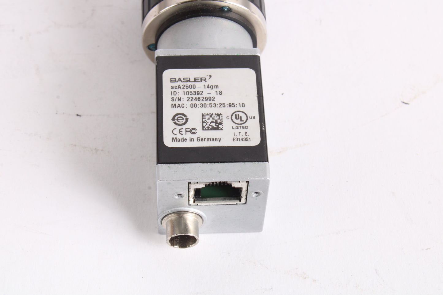 Basler acA2500-14gm Camera with OPT OPT-AC2514-5M Lens – NTC Tech