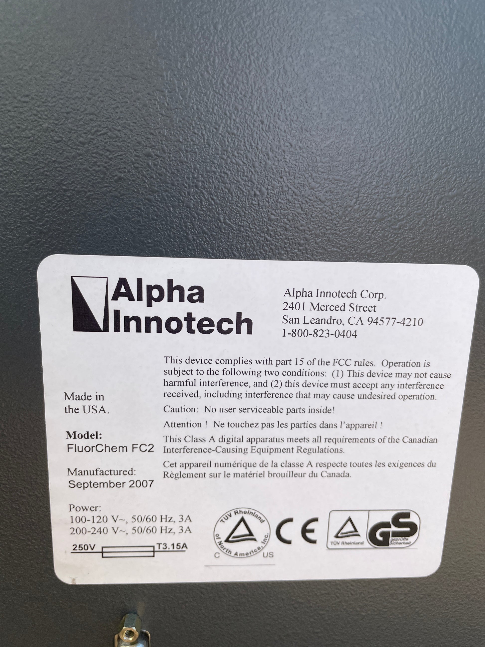 Alpha Innotech FluorChem FC2 Imaging System W/ Dell Optiplex 745 and A ...