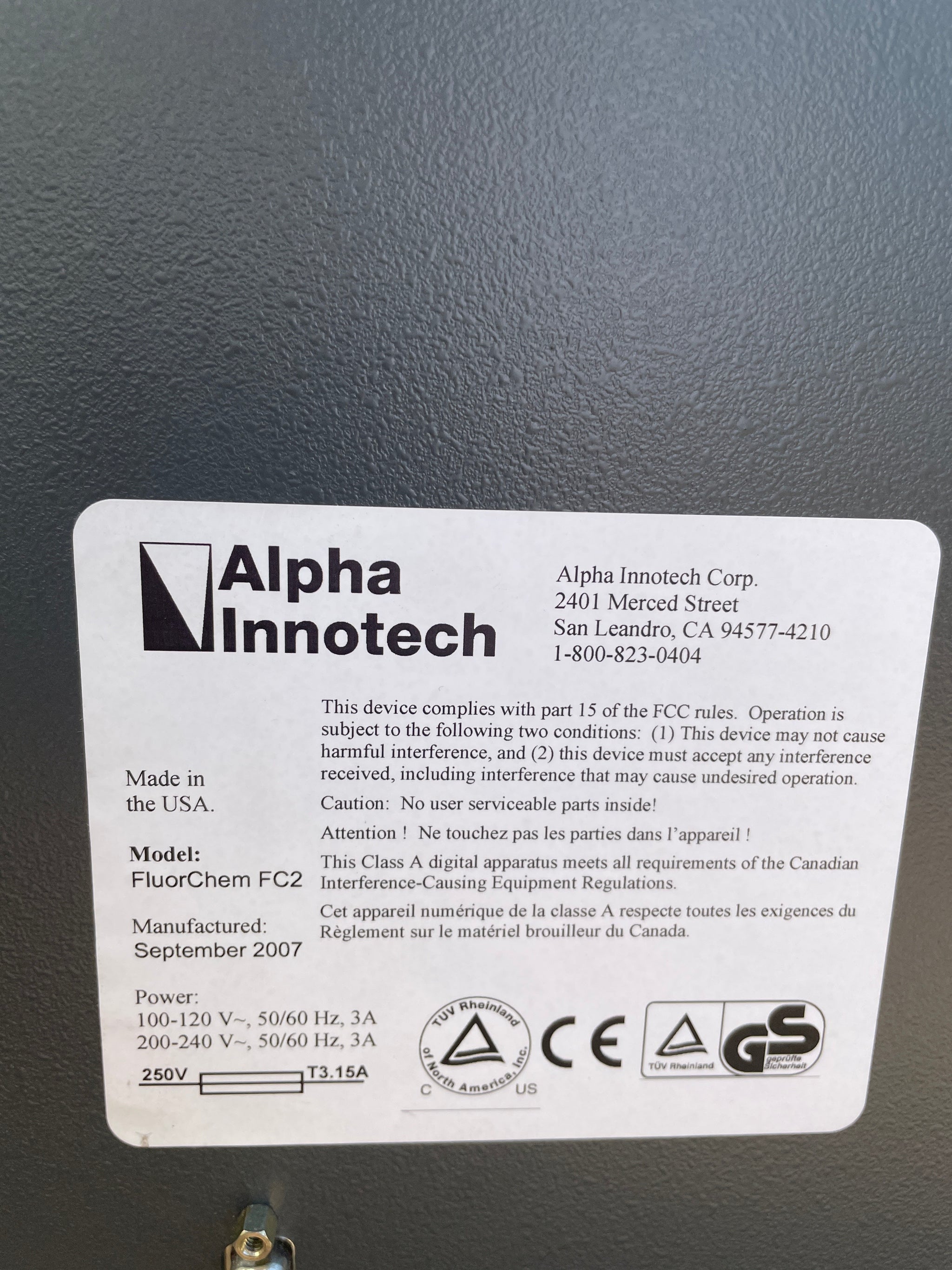 Alpha Innotech FluorChem FC2 Imaging System W/ Dell Optiplex 745 and A ...