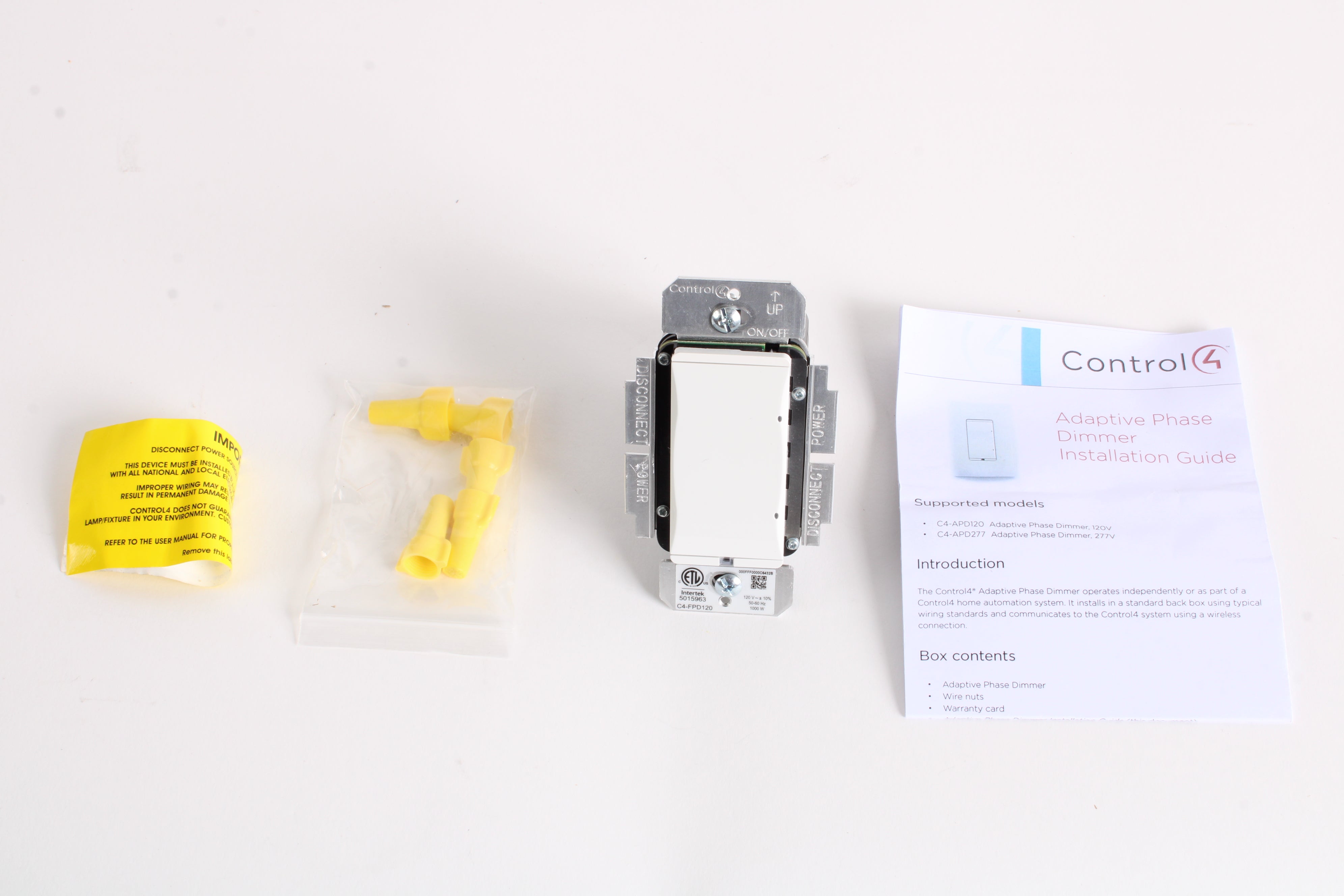 Control 4 C4-FPD120 Forward Phase Dimmer (White) With 5x Wire Caps ...