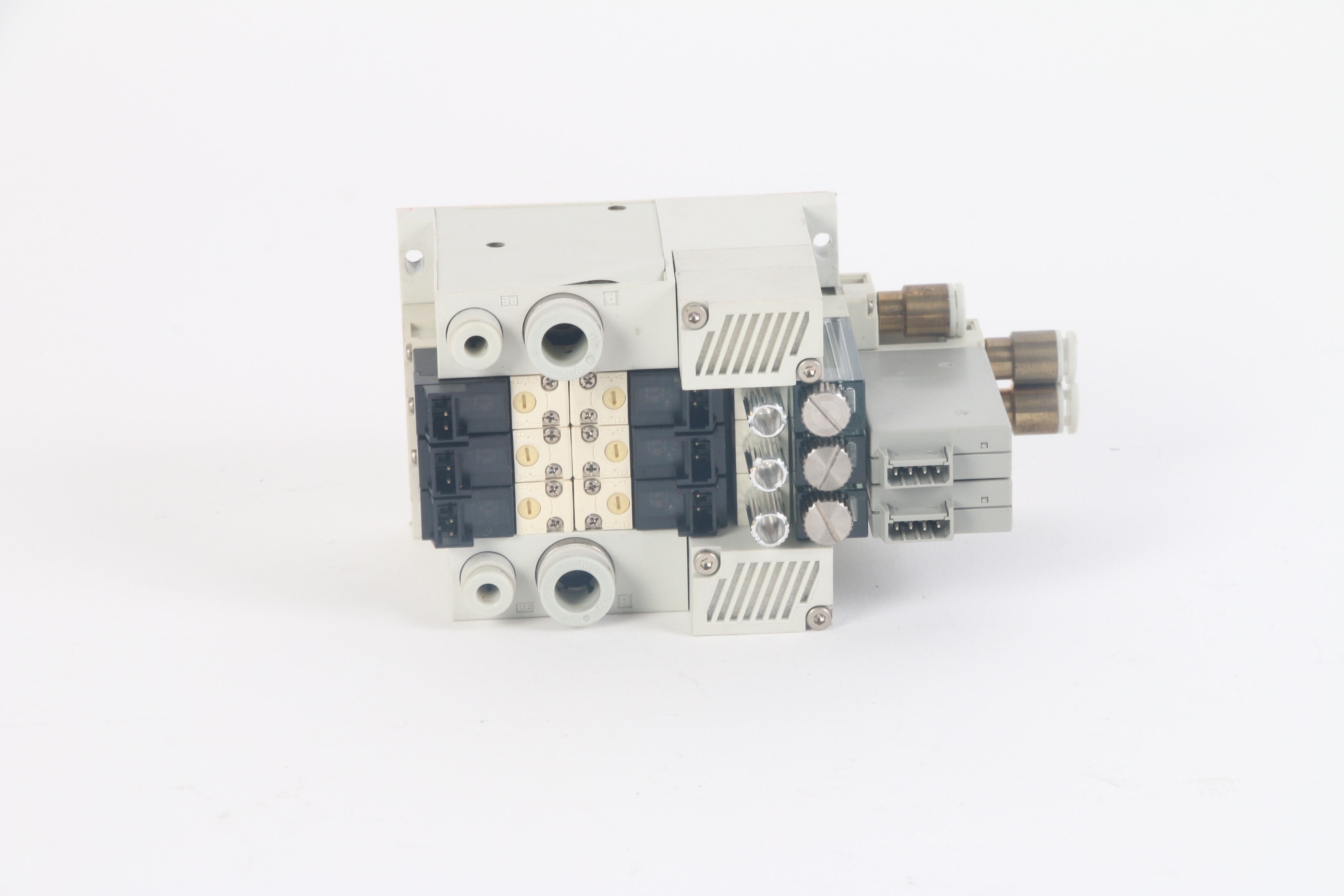 SMC ZZQ102-BSB Manifold W/ 3x SMC ZQ1103M-K15LB-B31CL and 2x: ZZQ102-B ...