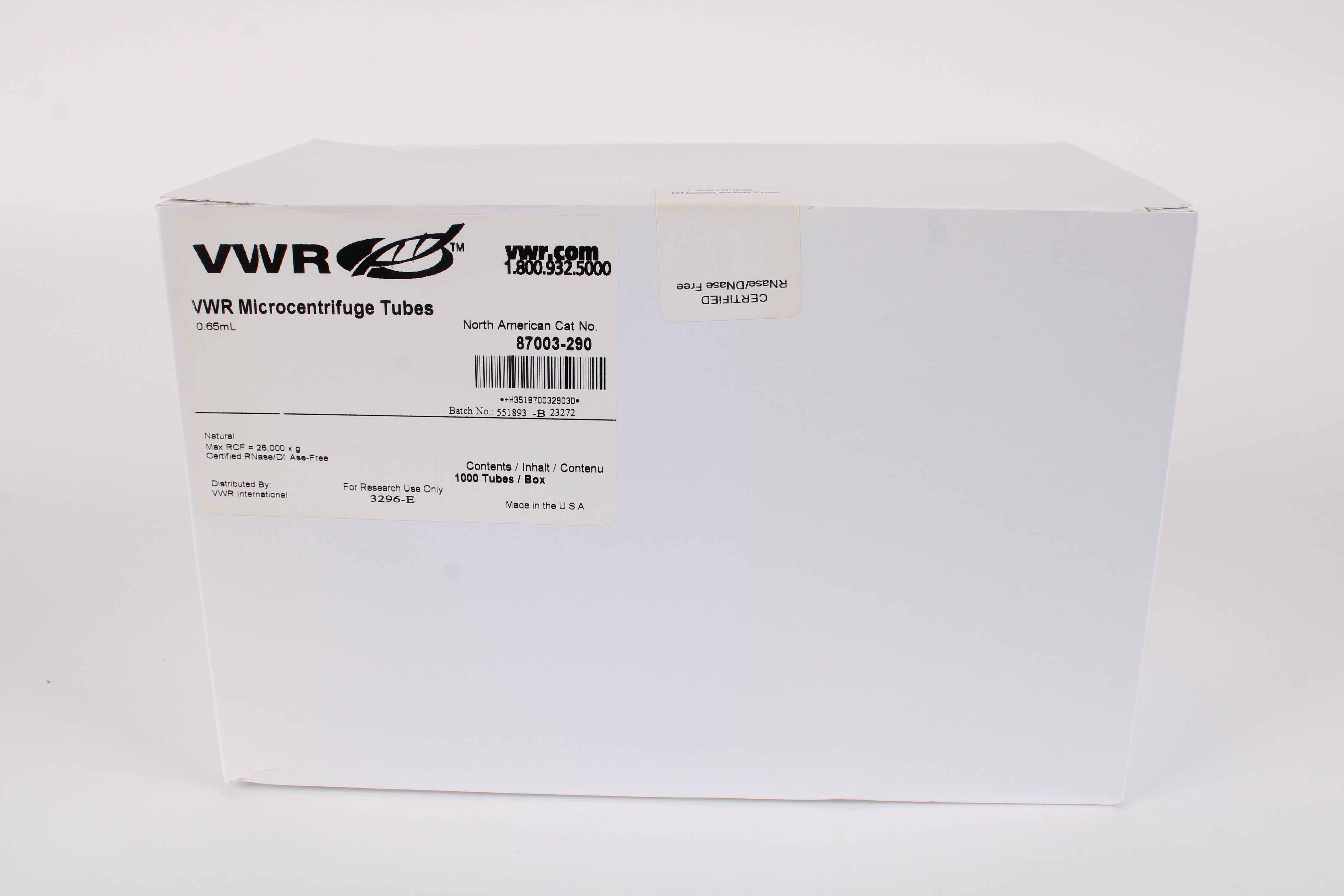 VWR 87003-290 Microcentrifuge Tubes 1000 Count - NEW – NTC Tech