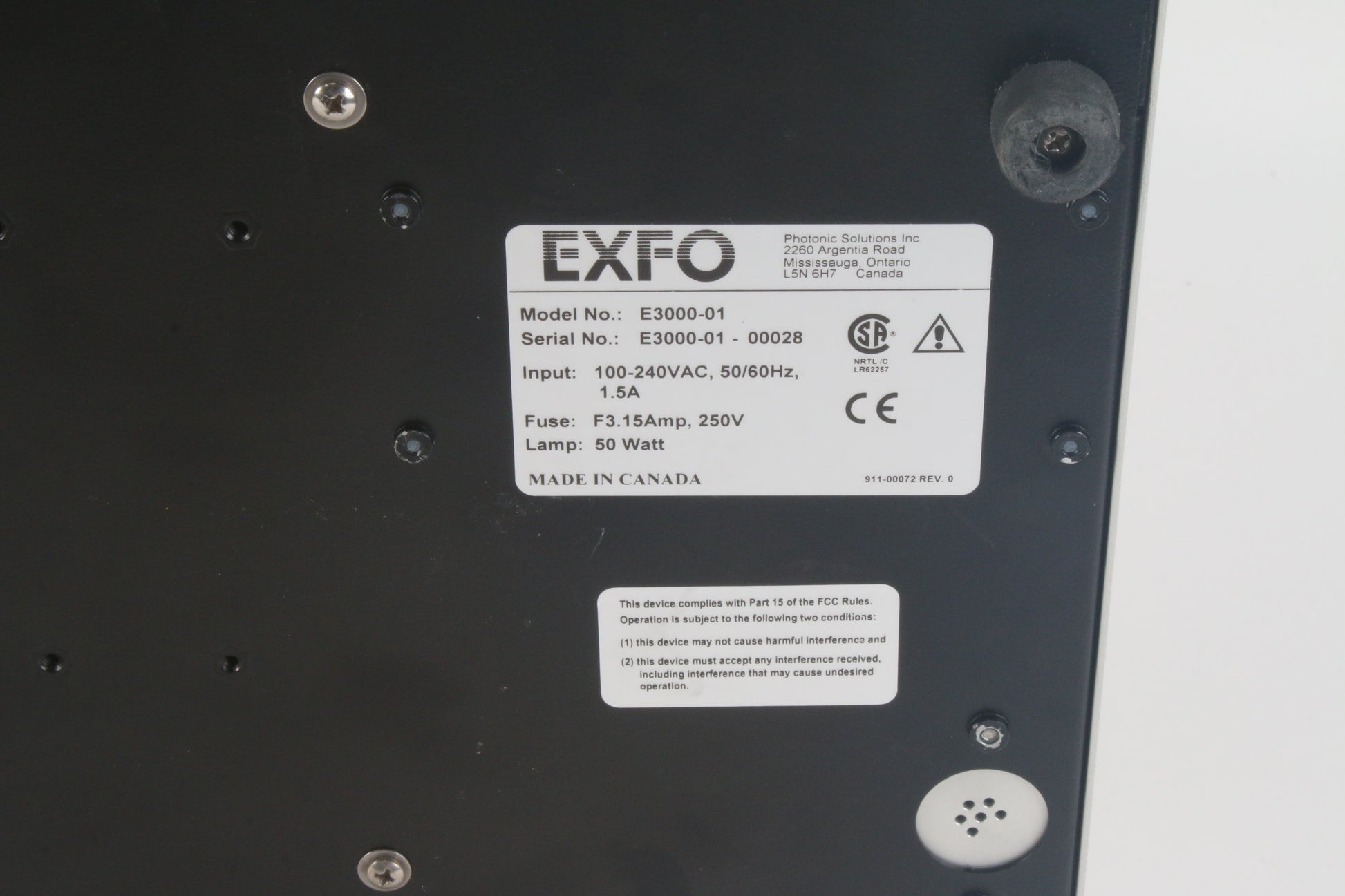 Exfo Lite E3000-01 Lite UV Curing Optical Light Source - AS IS – NTC Tech